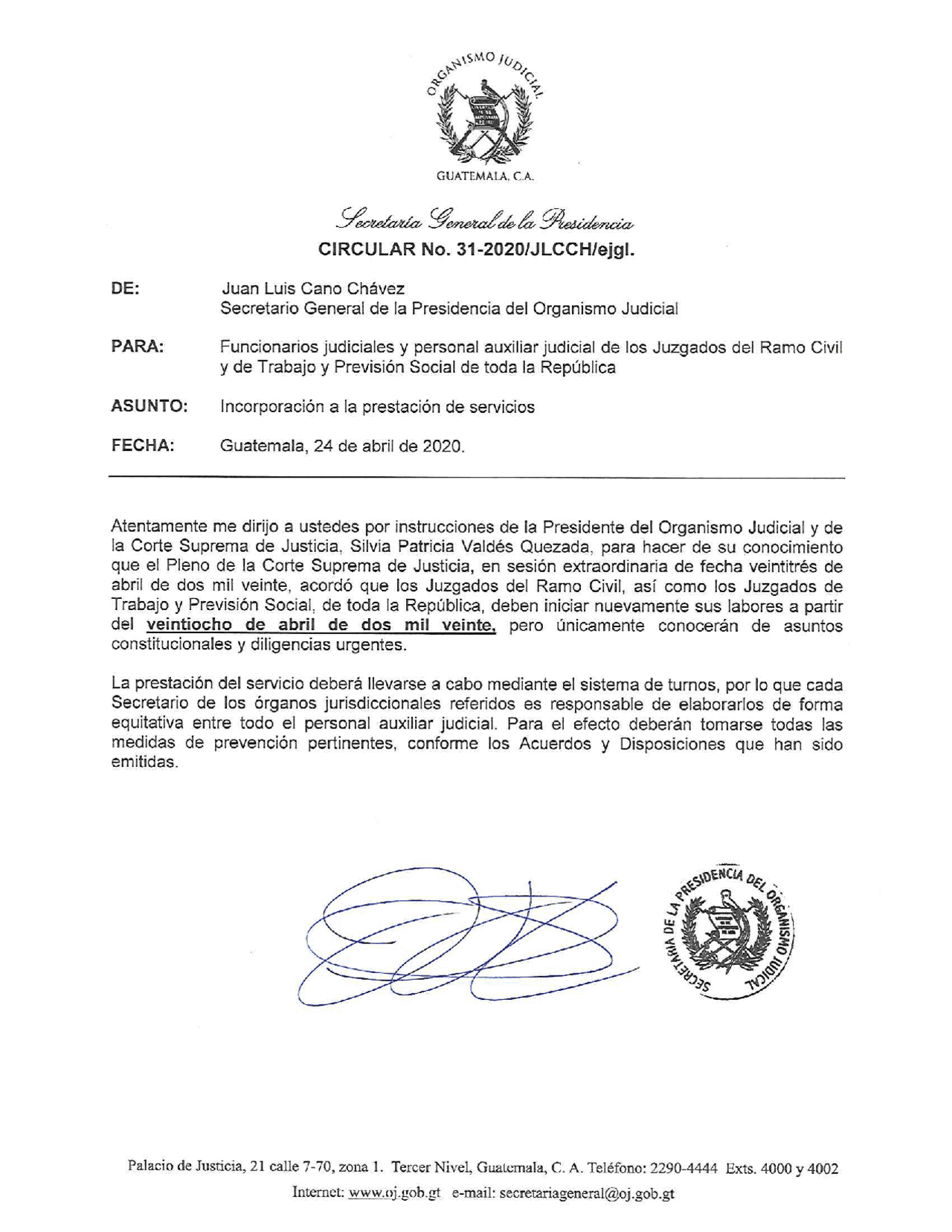 Una circular muy importante | Apuntes de Derecho Común | Docsity