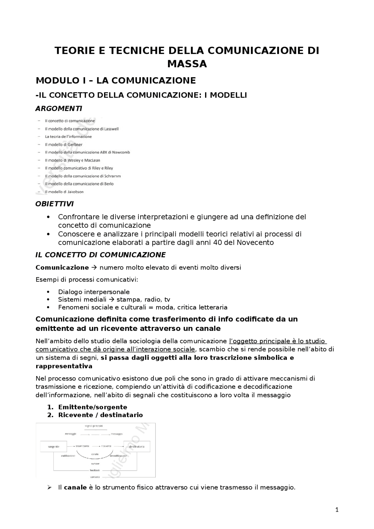 Moduli Completi Dellesame Teorie E Tecniche Della Comunicazione Di