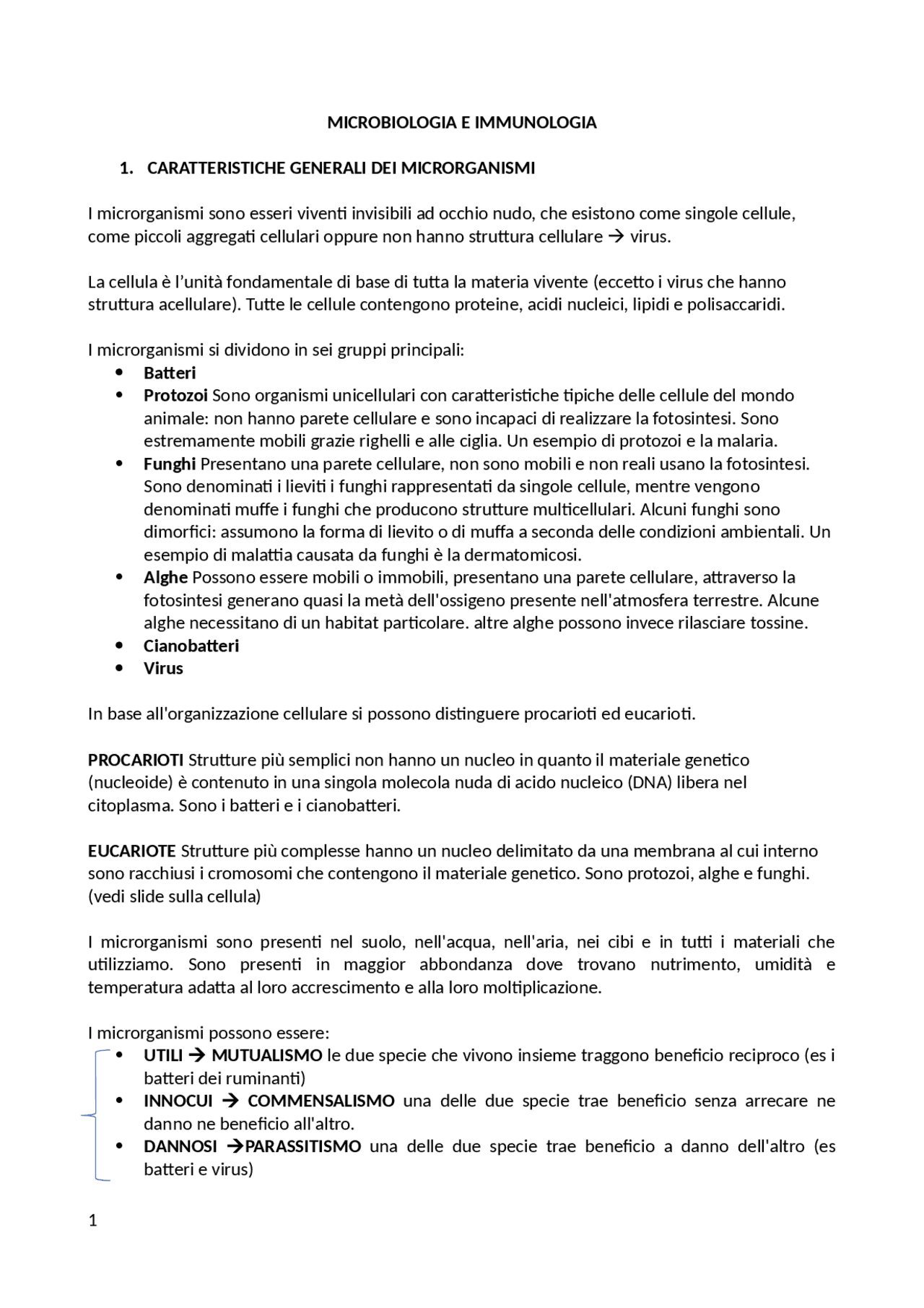 Batteriologia E Virologia Appunti Di Microbiologia Docsity