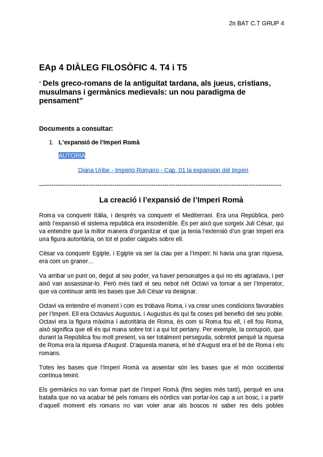 Filosofía De Segundo Ejercicios De Filosofía Docsity
