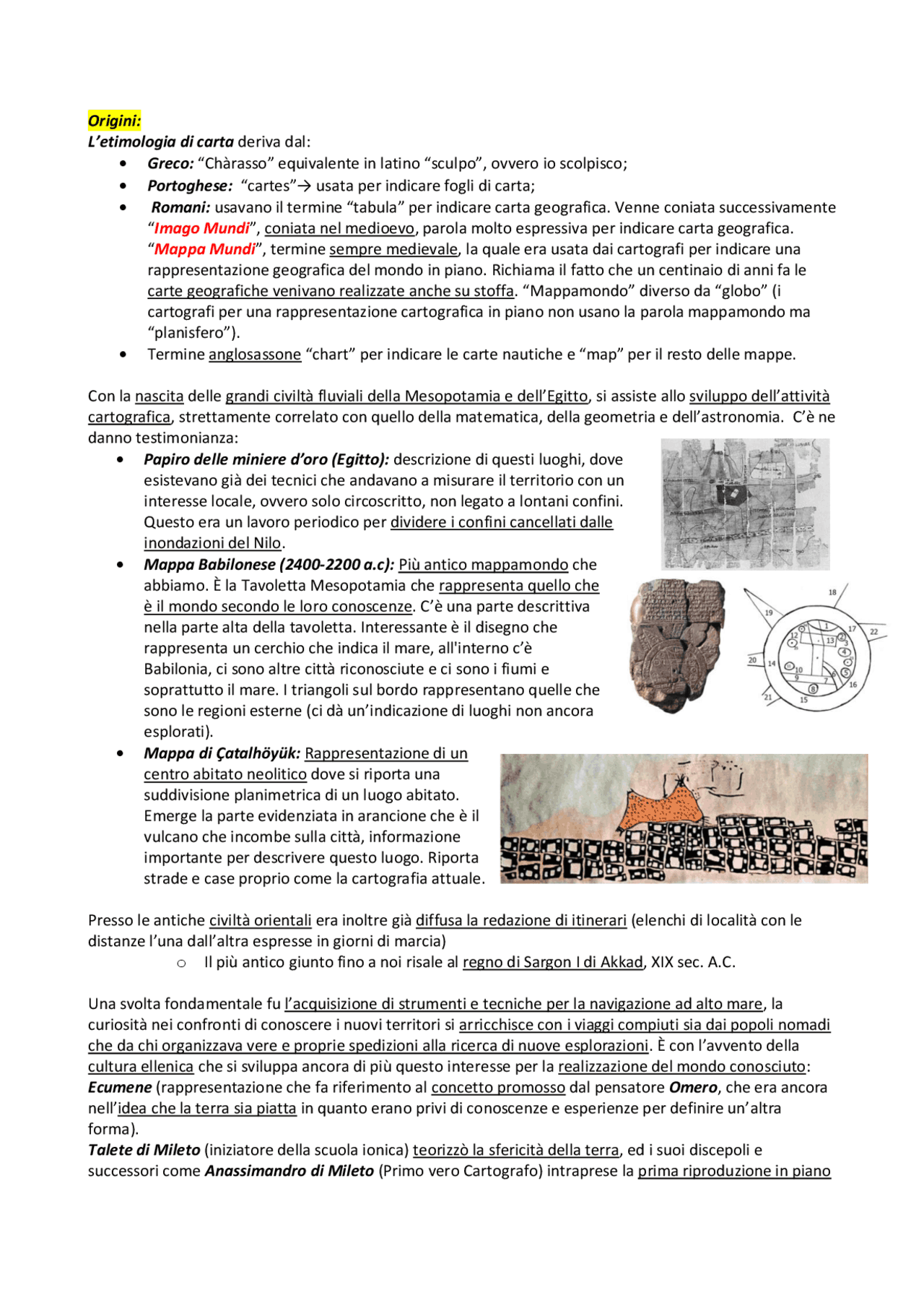 Appunti riassuntivi del corso di Cartografia | Appunti di Geodesia e Cartografia | Docsity