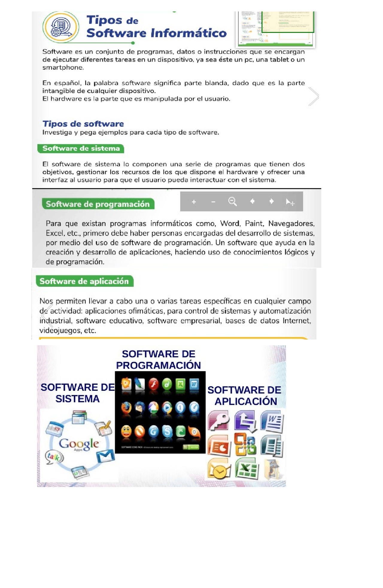 TIPOS DE SOFTWARE EJEMPLOS | Study notes of Computer science | Docsity