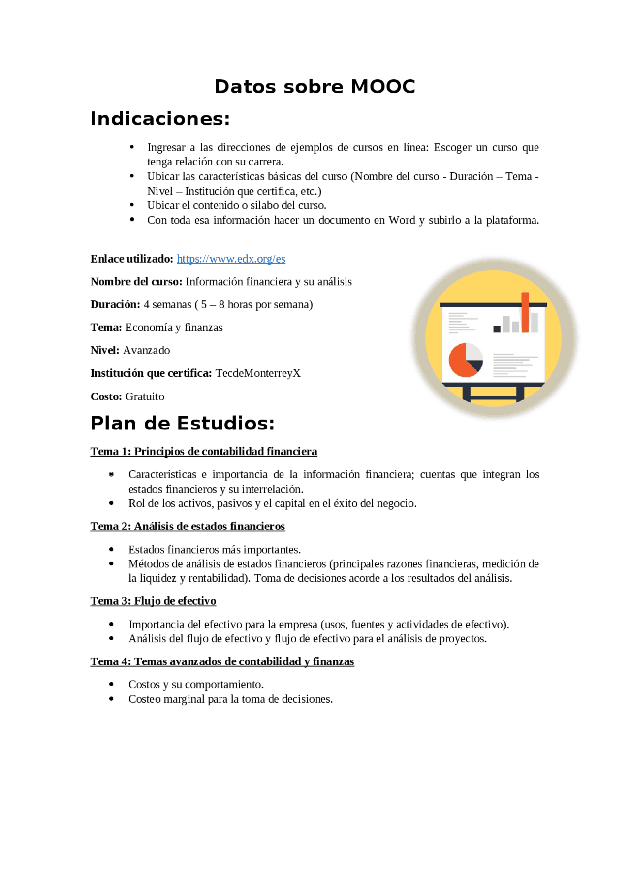 Datos sobre el M O O C | Ejercicios de Computación aplicada | Docsity