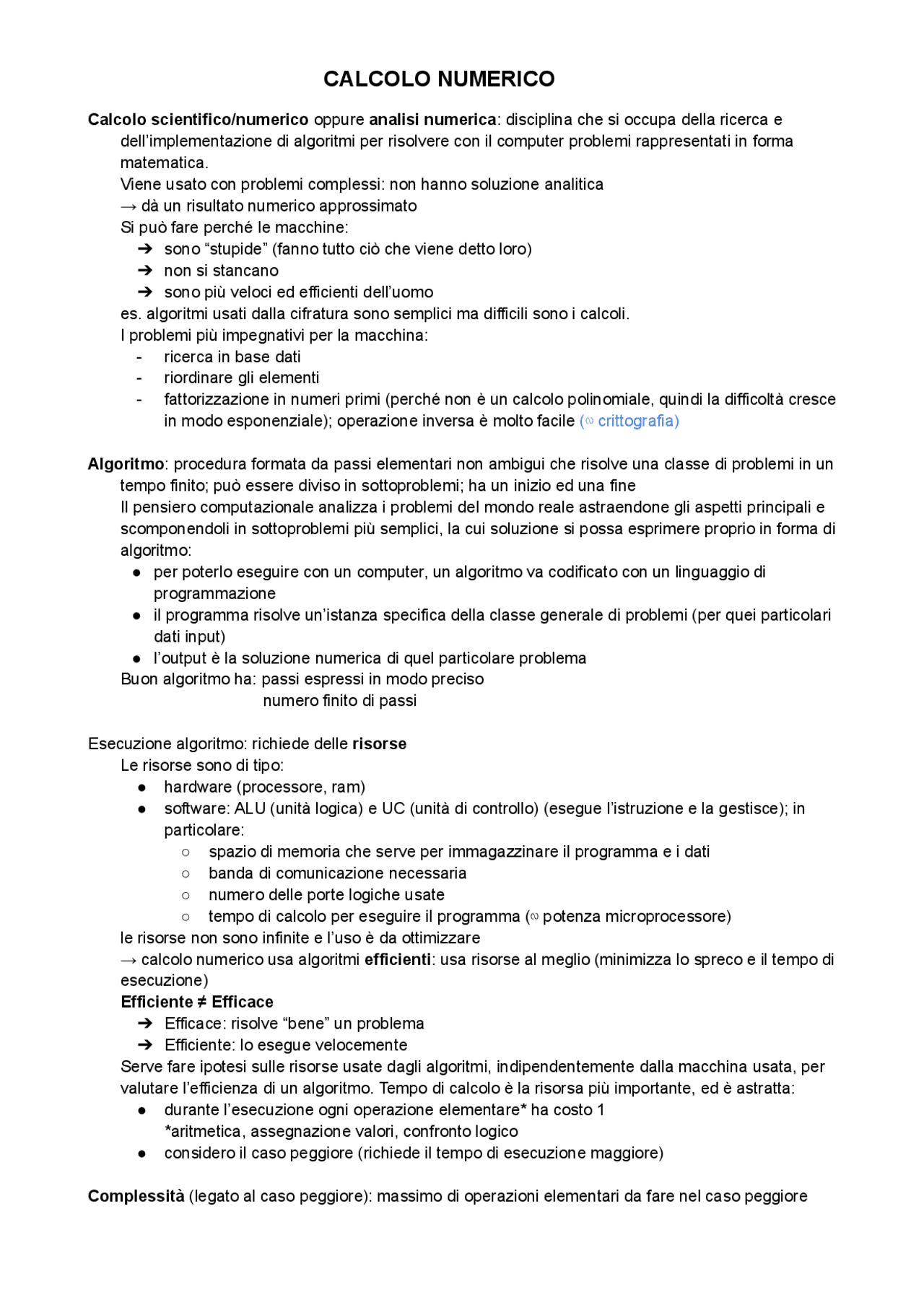 Calcolo numerico: cosa è il calcolo numerico ed algoritmi più famosi | Dispense di Informatica ...