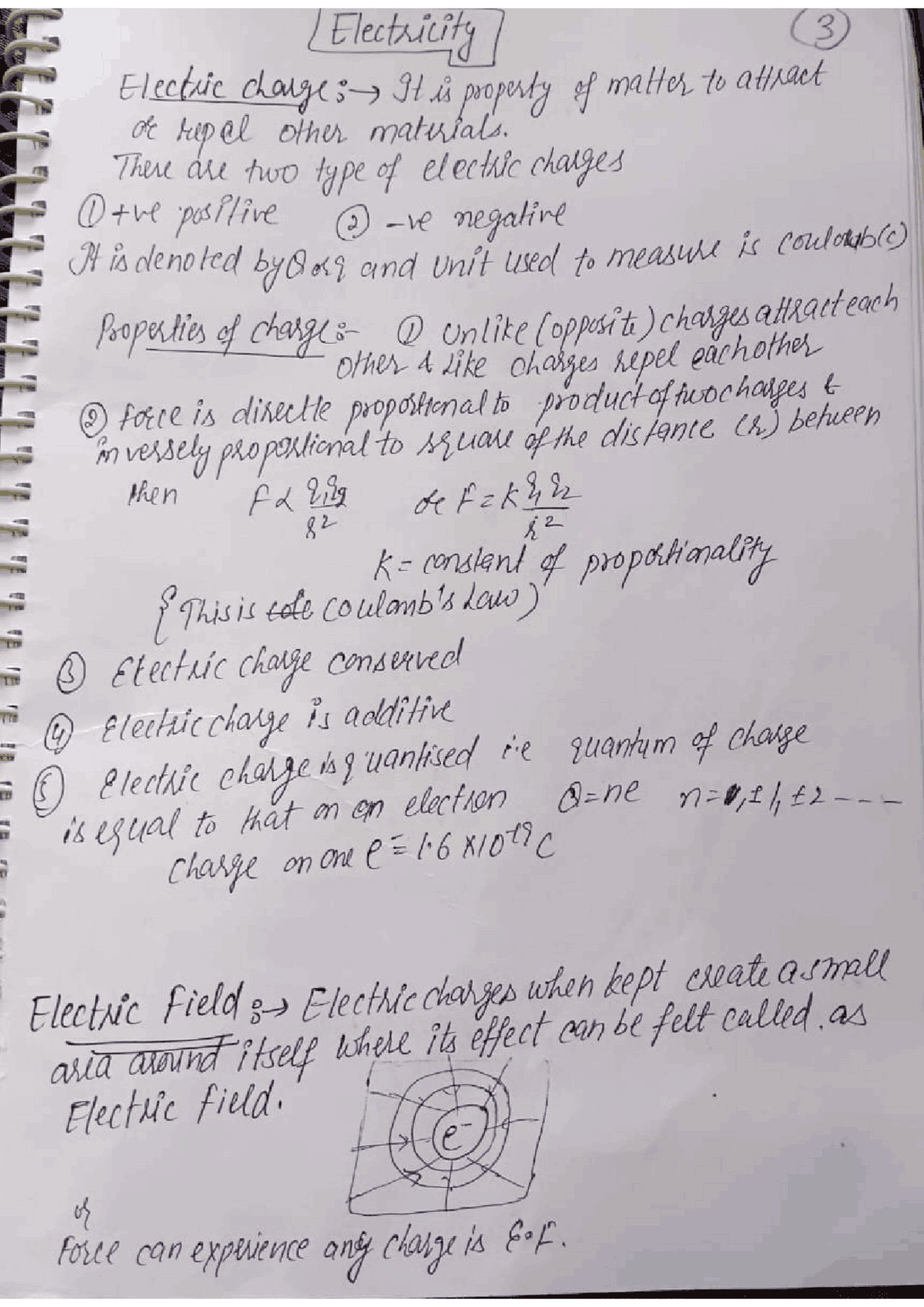 These are the notes for physics chapter Electricity for high school ...