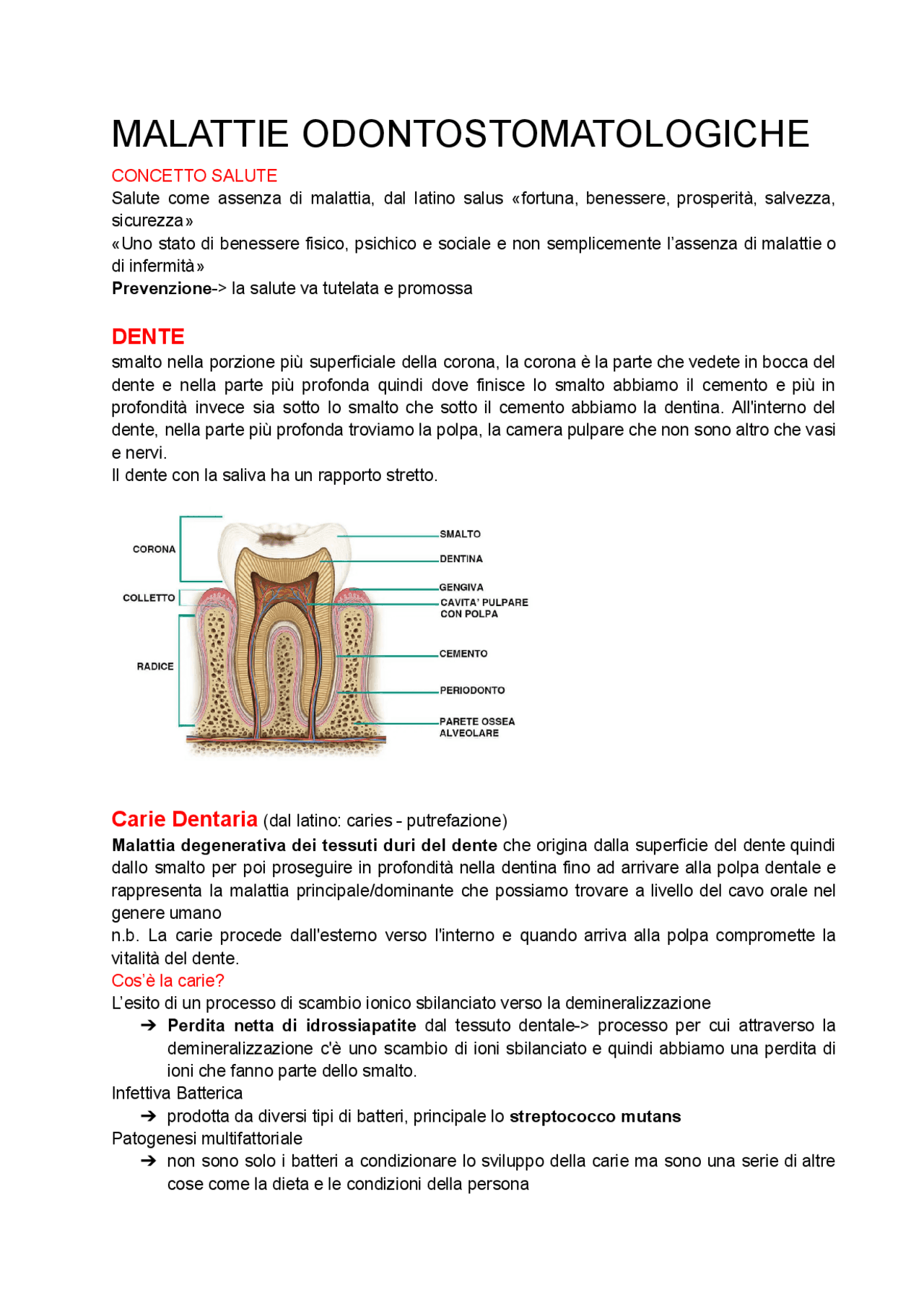 Malattie Odontostomatologiche -Scienze dell'igiene dentale | Appunti di Malattie Cardiovascolari ...