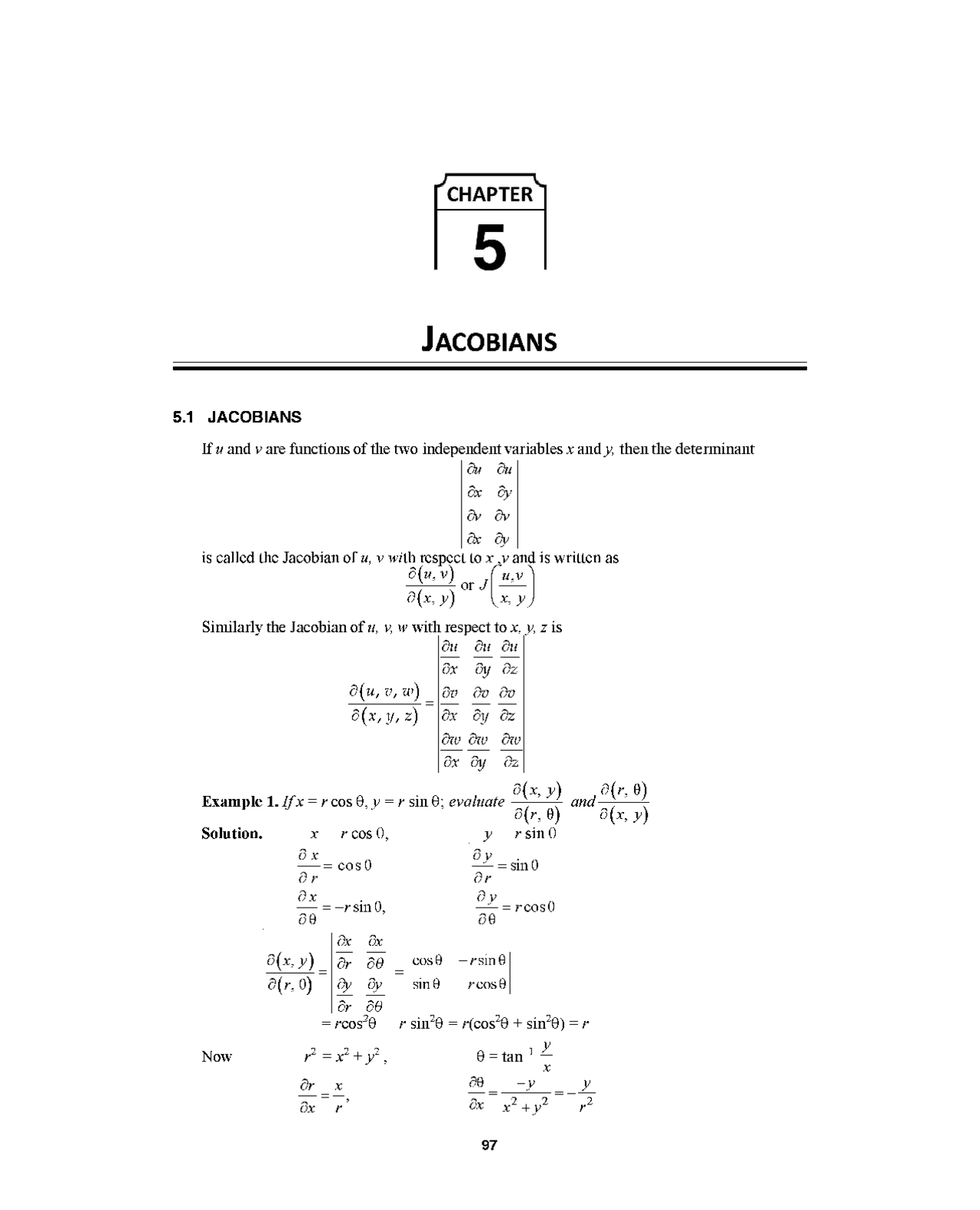 Higher Engg Maths- 5 Jacobians | Study notes Engineering Mathematics ...
