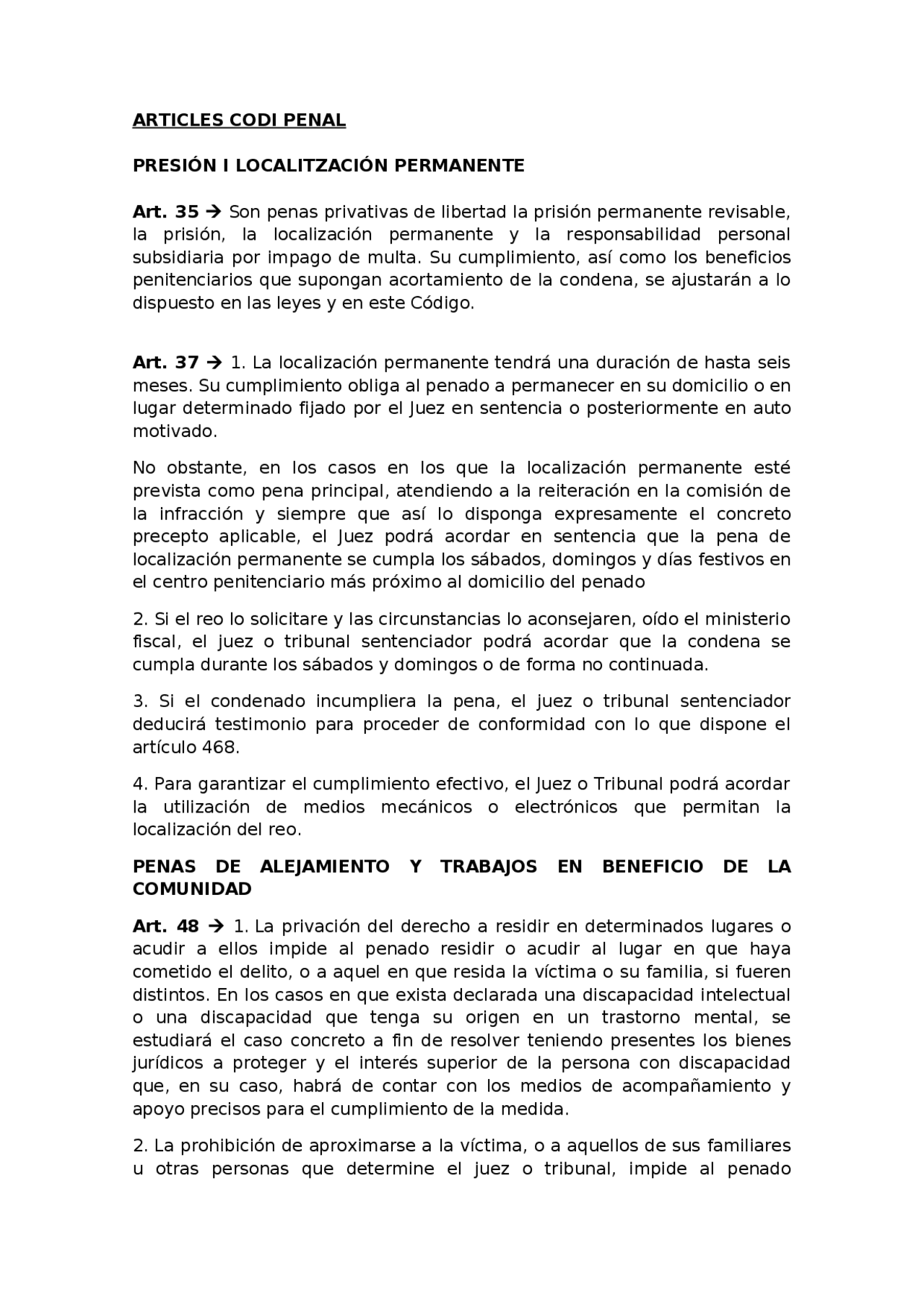 Artículos del Código Penal | Apuntes de Derecho Penal | Docsity