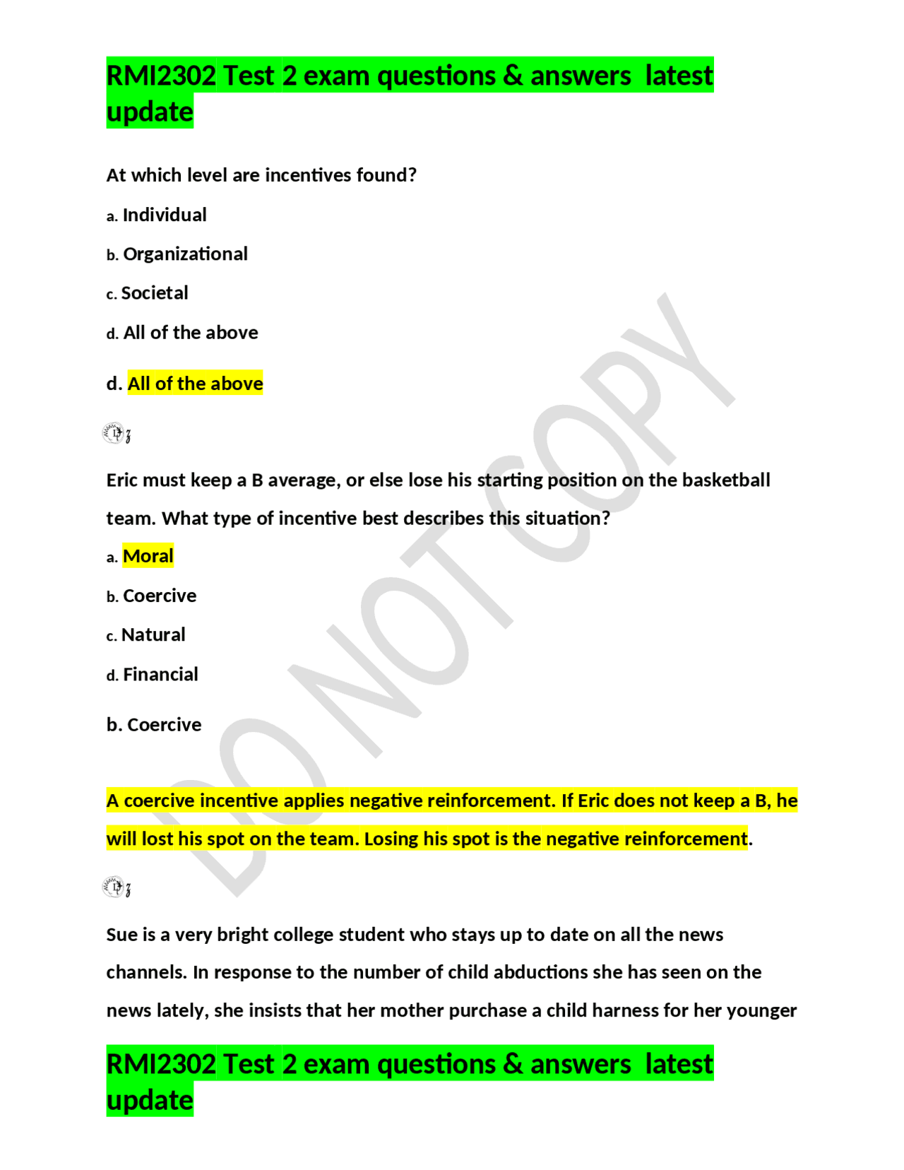 RMI2302 Test 2 exam questions & answers latest update | Exams Nursing ...