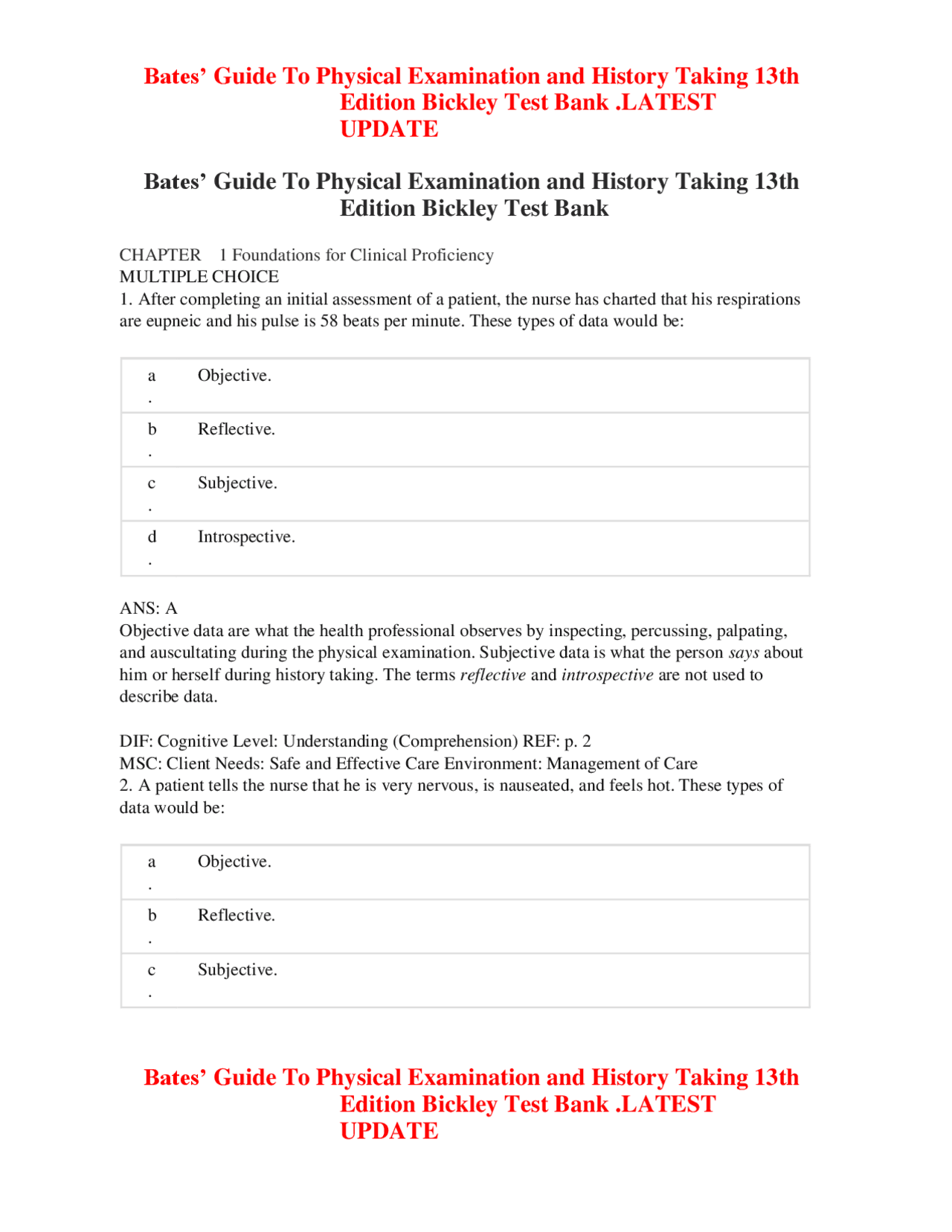 Bates' Guide To Physical Examination and History Taking 13th Edition ...