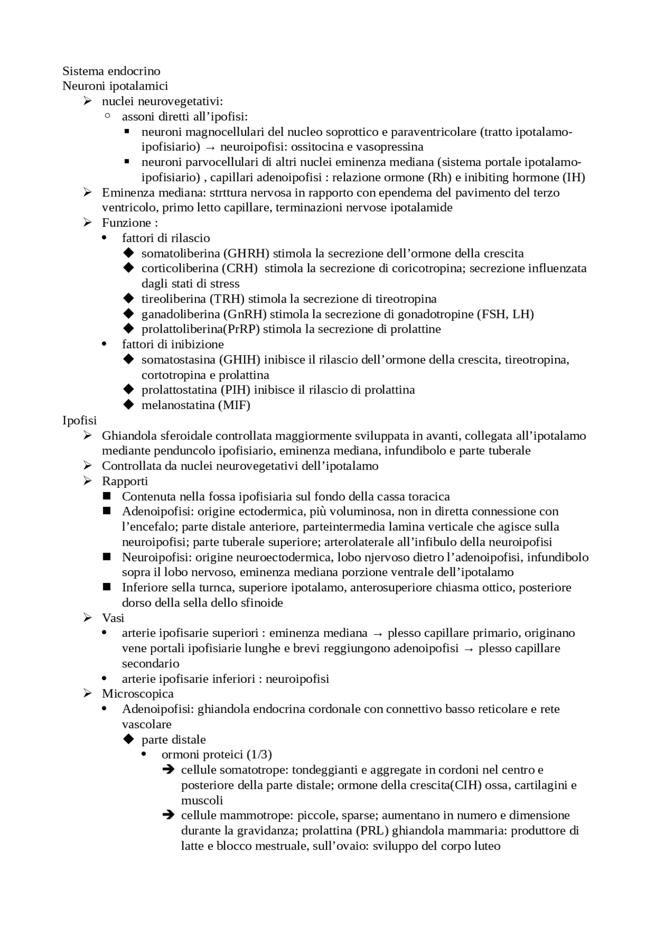 Sistema Endocrino Anatomia Appunti Di Anatomia Docsity