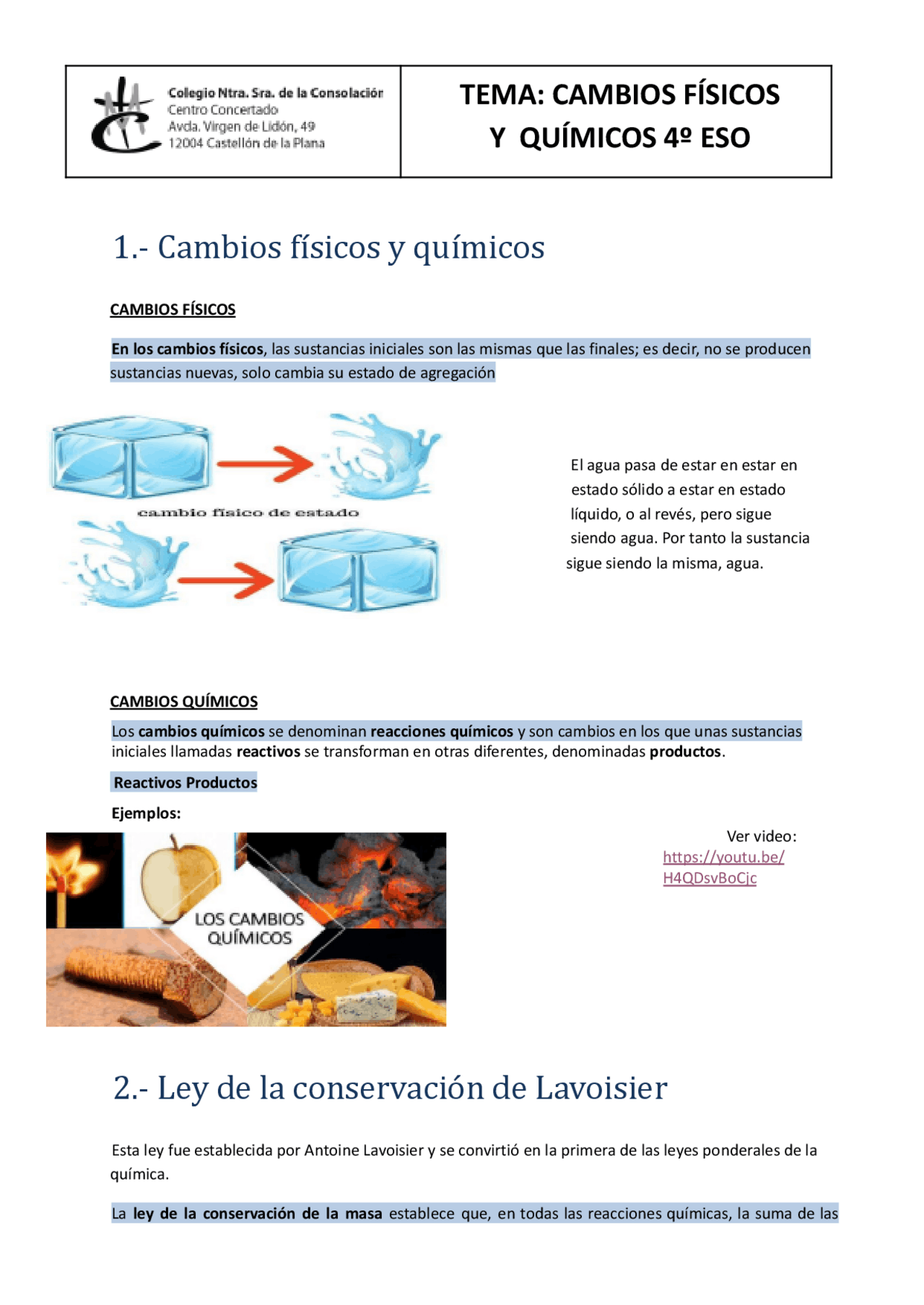 RESUMENES CAMBIOS QUIMICOS Y FISICOS | Esquemas y mapas conceptuales de ...