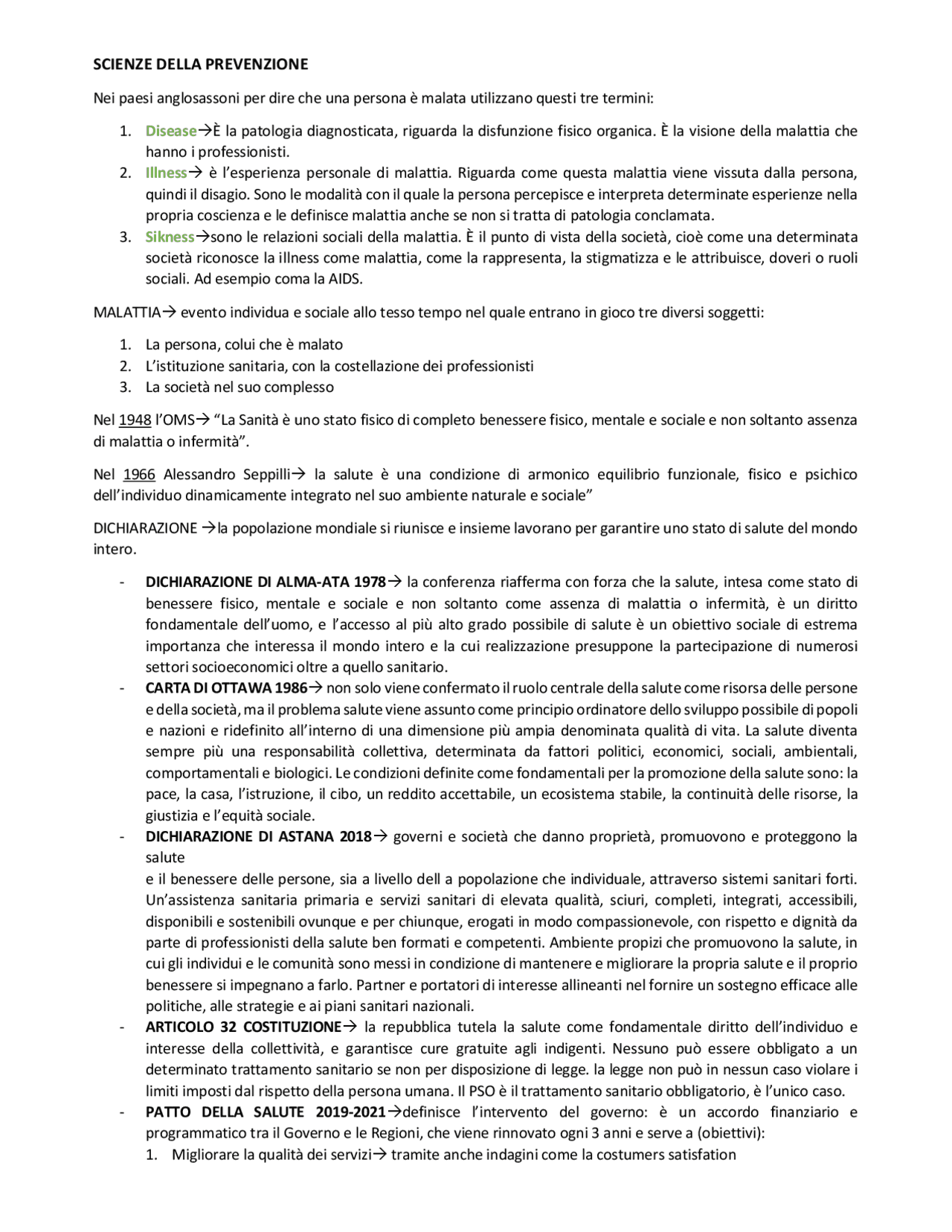 Scienze Della Prevenzione Appunti Di Infermieristica Docsity