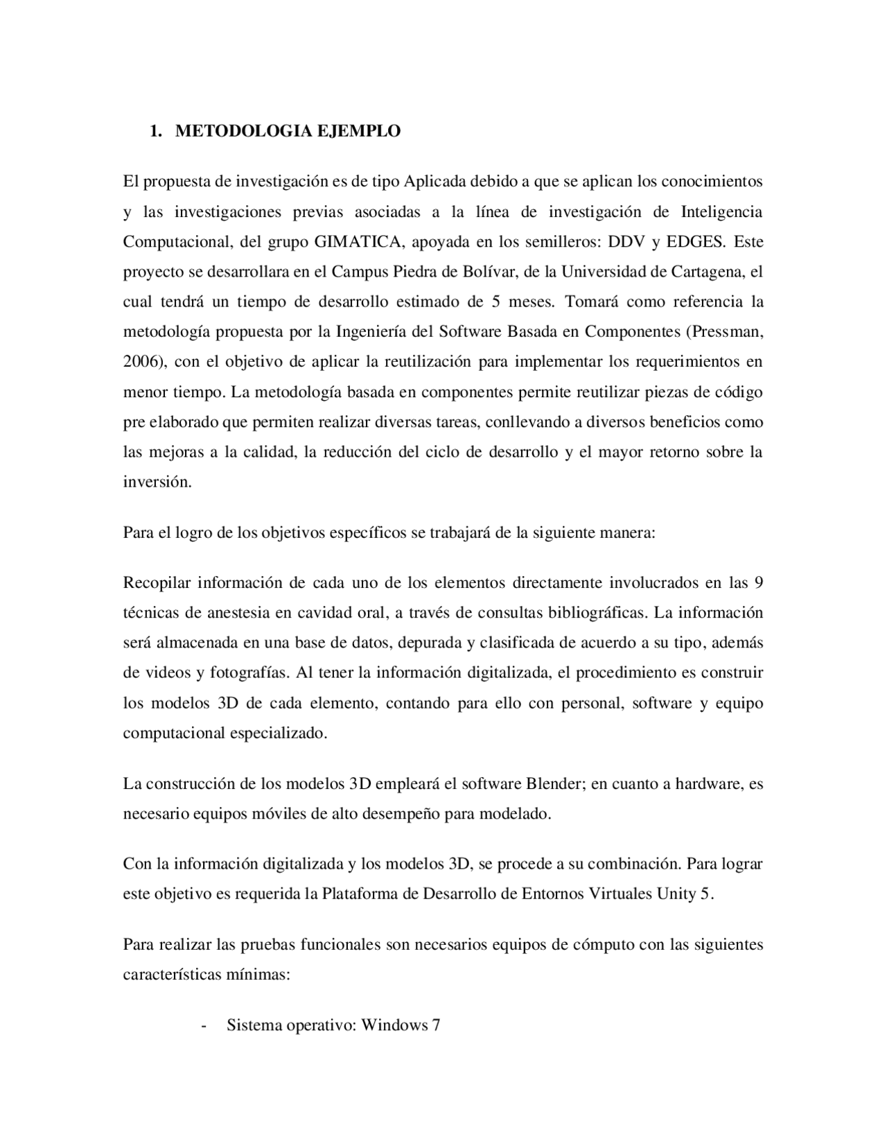 Metodologia Ejemplo 1 Tesis De Metodología De Investigación Docsity