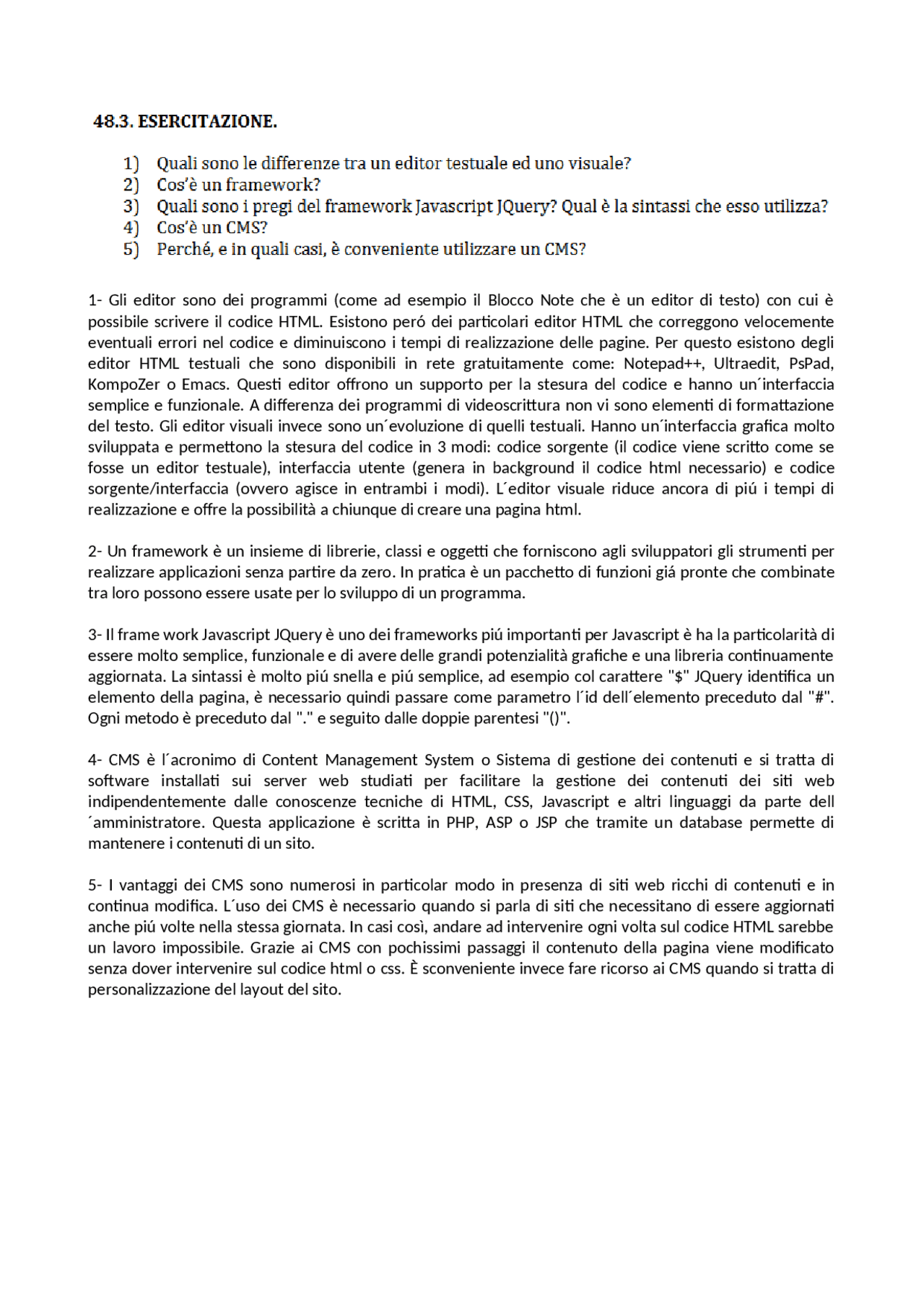 Esercitazione Informatica Esercizi Di Fondamenti Di Informatica Docsity
