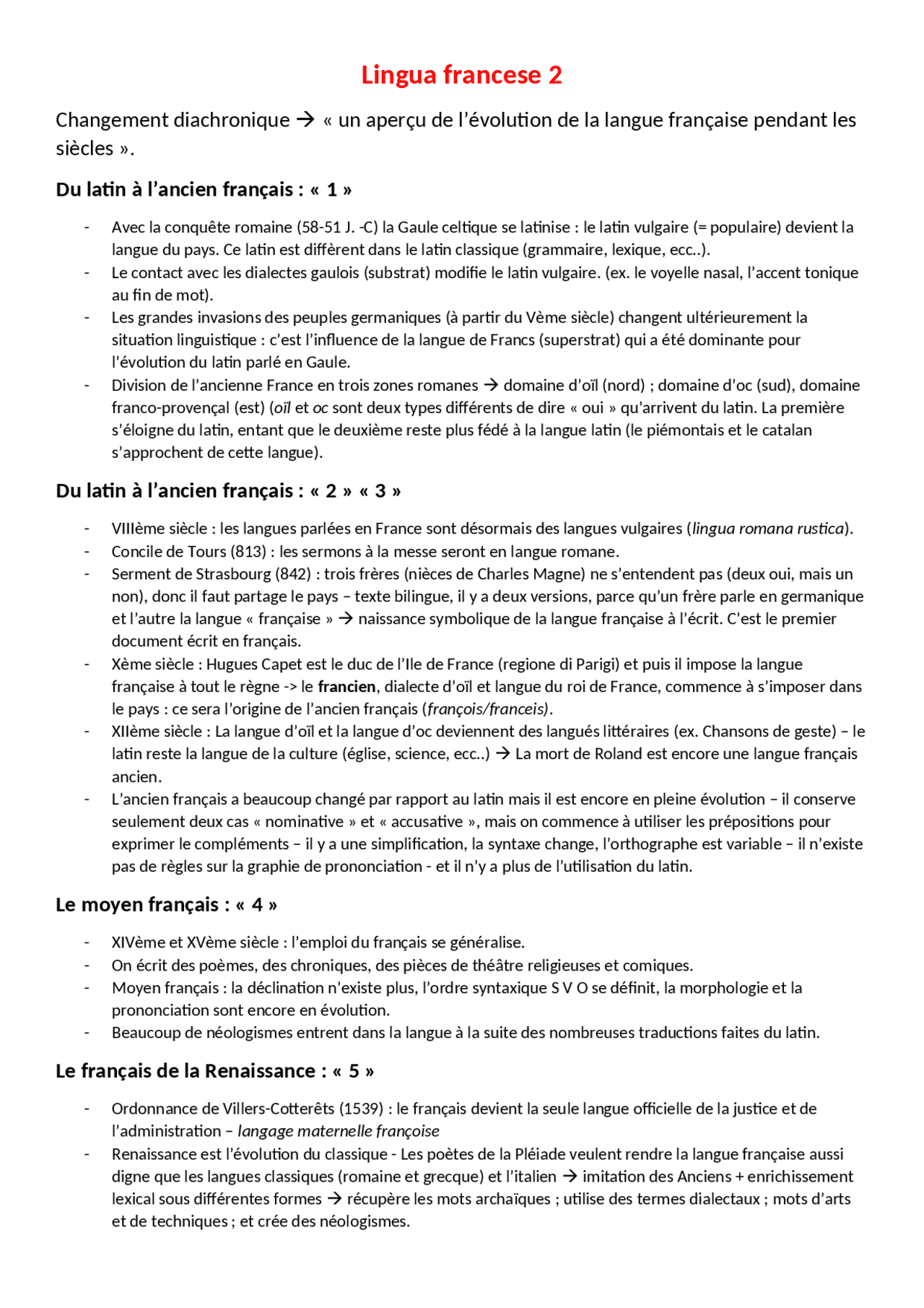 Lingua Francese 2 Unipv Appunti Di Lingua Francese Docsity