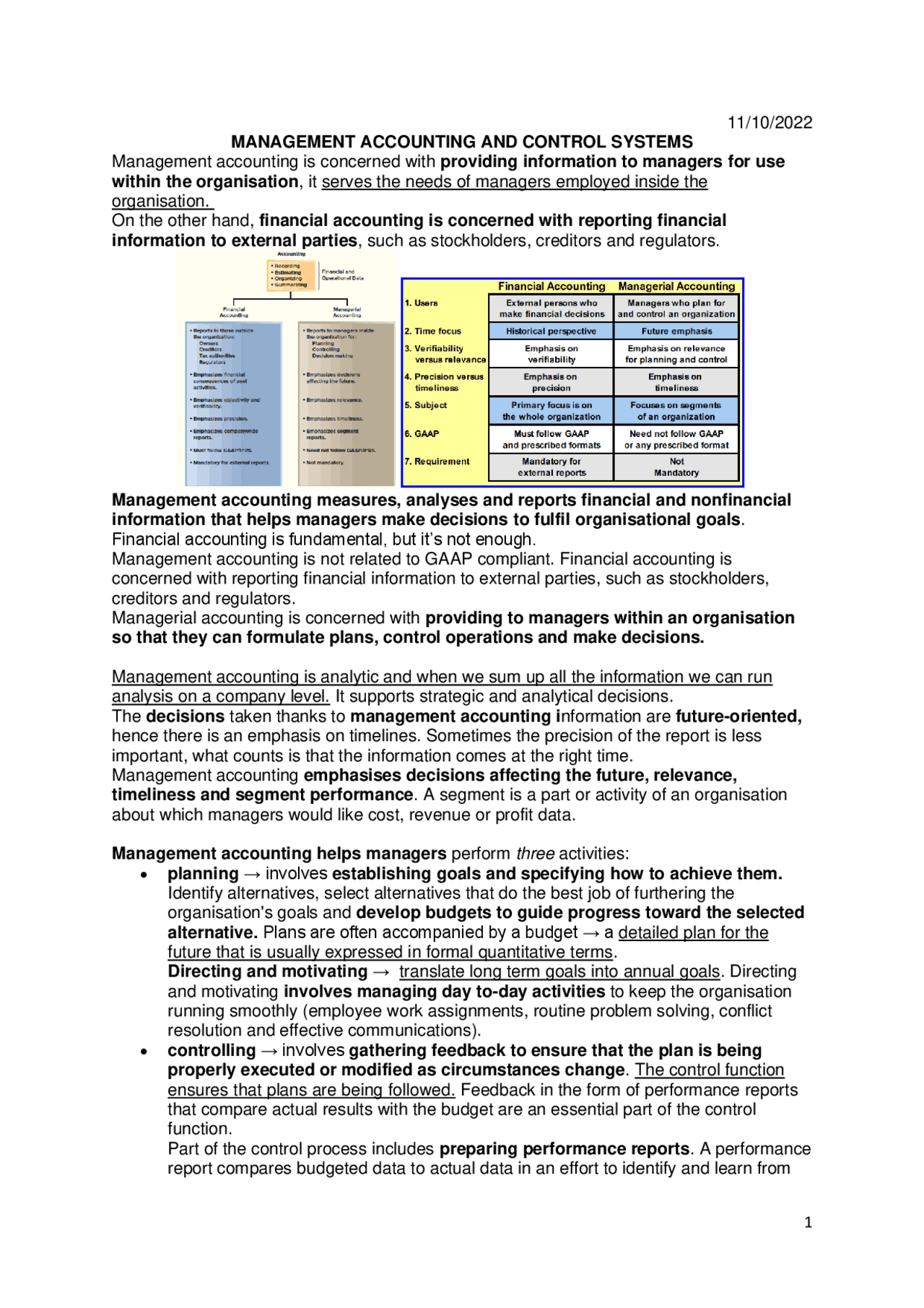 Appunti Management Accounting and Control Systems | Appunti di Management Analysis And Systems ...