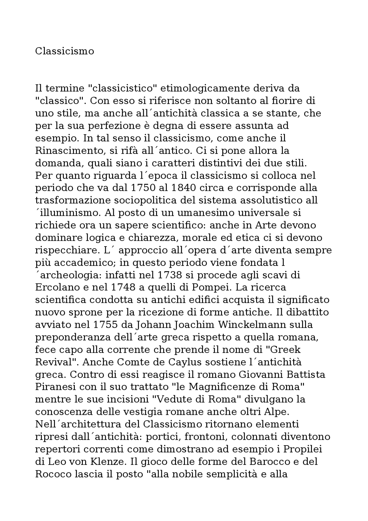 Il classicismo nell'arte | Dispense di Elementi di storia dell'arte ed espressioni grafiche ...