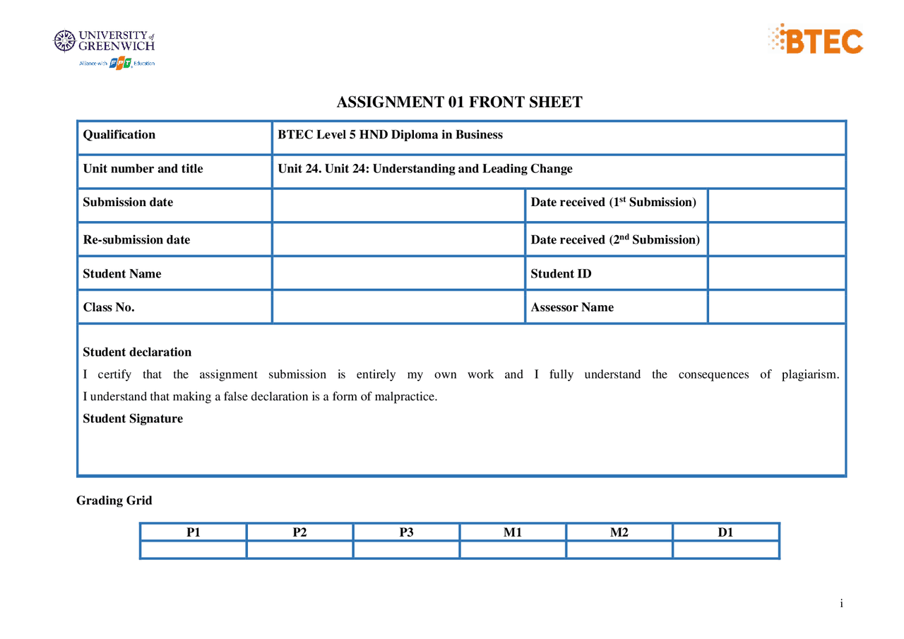Understanding and Leading Change - AS1 | Study Guides, Projects ...