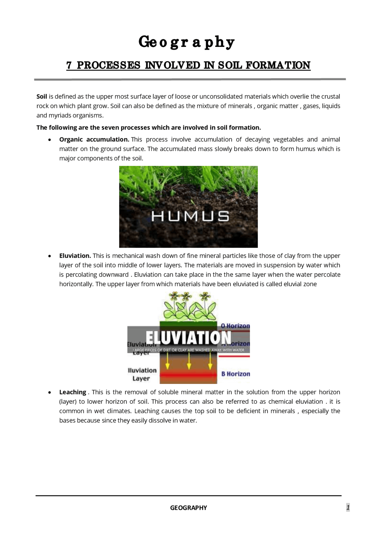 Process involved in soil Formation | Schemes and Mind Maps Geography ...