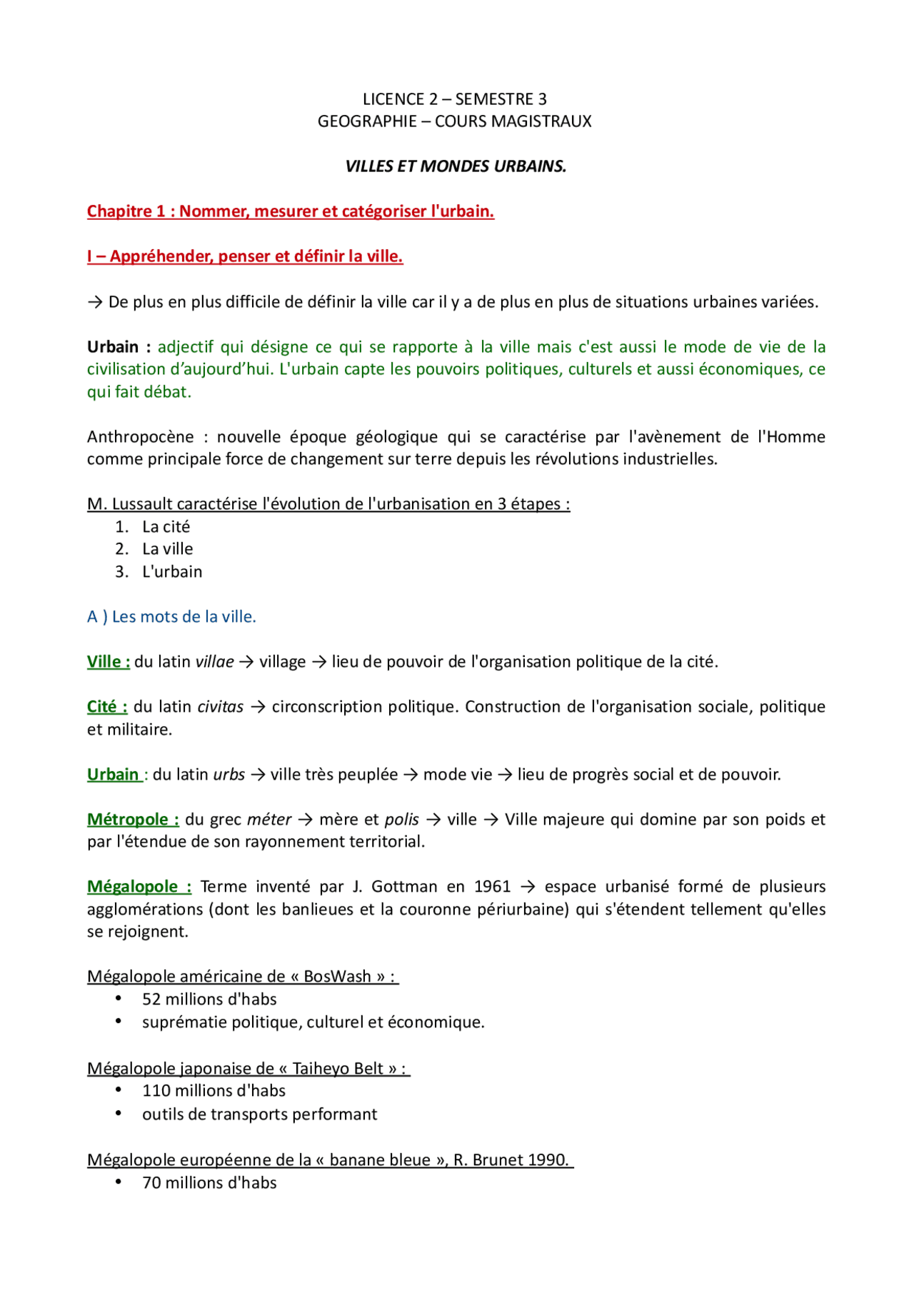 Cours de géographie du tourisme | Notes Géographie | Docsity