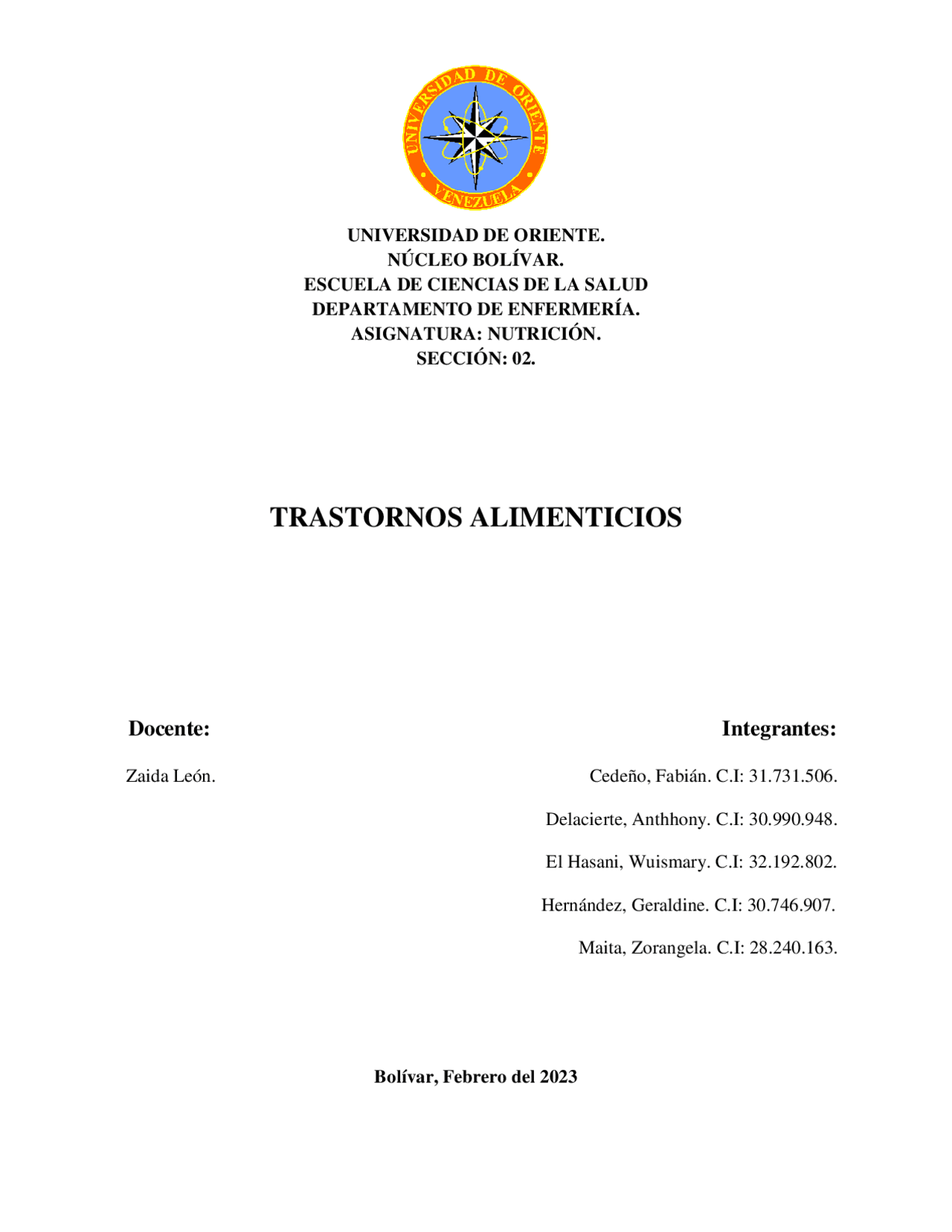 Nutrición Enfermería Monografías Ensayos De Nutrición Docsity