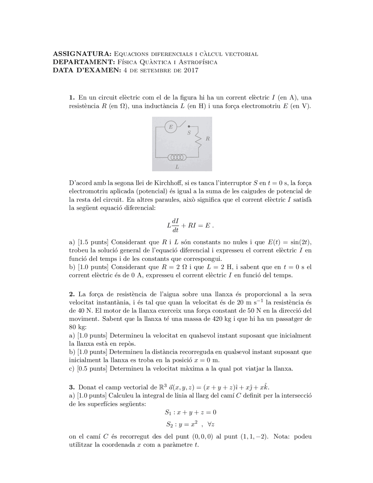 Ejercicio de ejemplo de un examen de Ingenieria Electónica | Exámenes de Ecuaciones ...