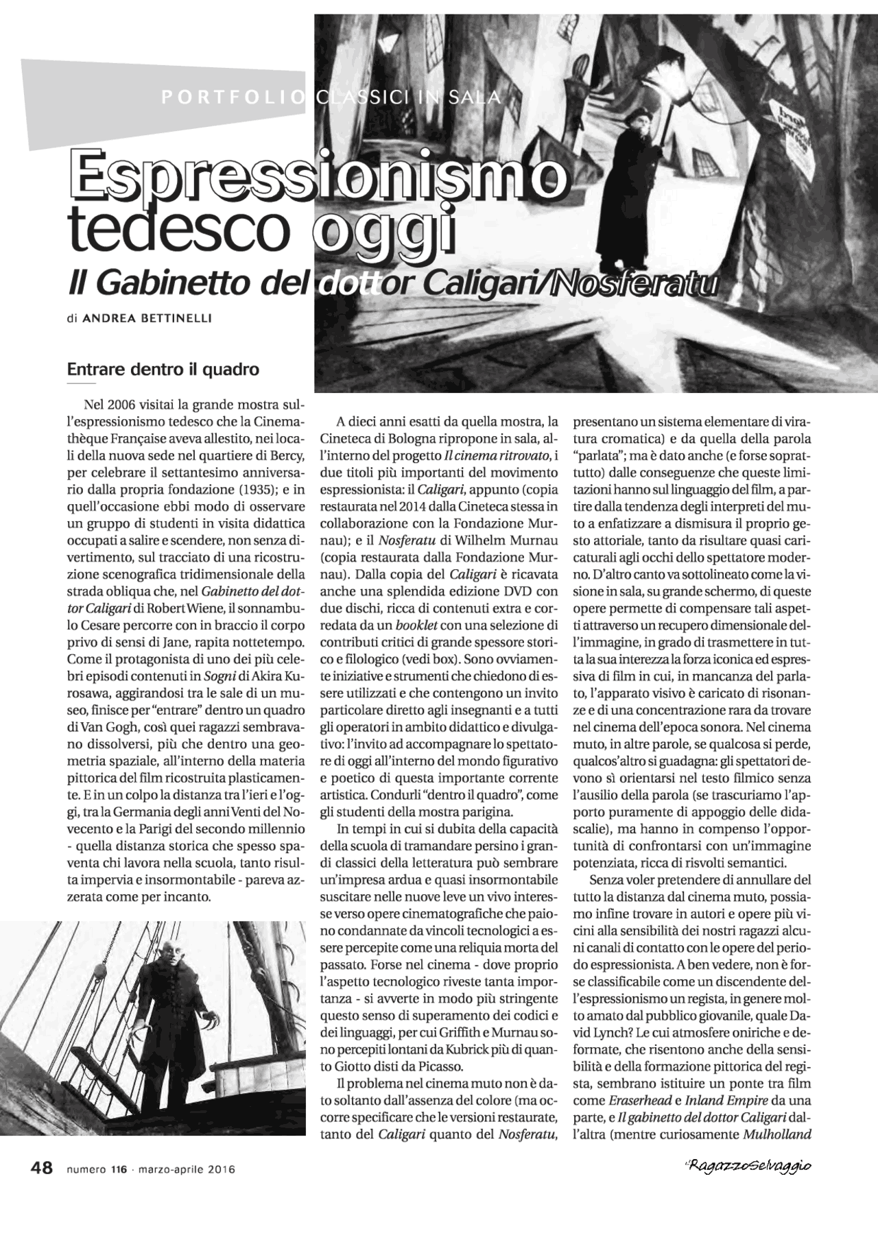 Espressionismo tedesco - nosferatu | Dispense di Storia E Critica Del Cinema | Docsity