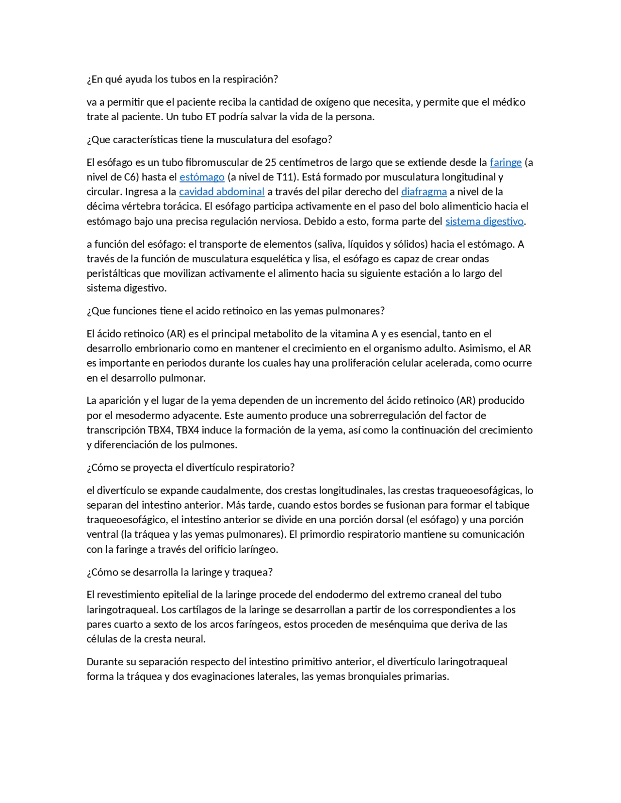 Embriologia Sistema Respiratorio Apuntes De Embriología Docsity