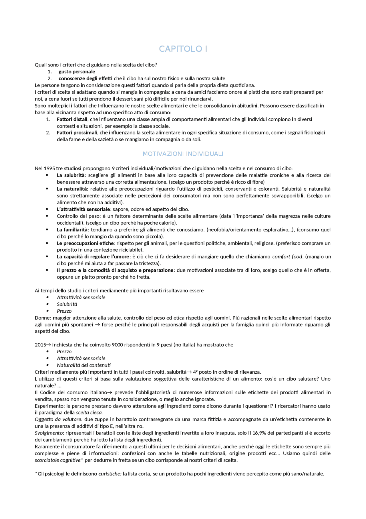 RIASSUNTO COMPLETO LIBRO SCELTE ALIMENTARI | Schemi e mappe concettuali di Sociologia | Docsity