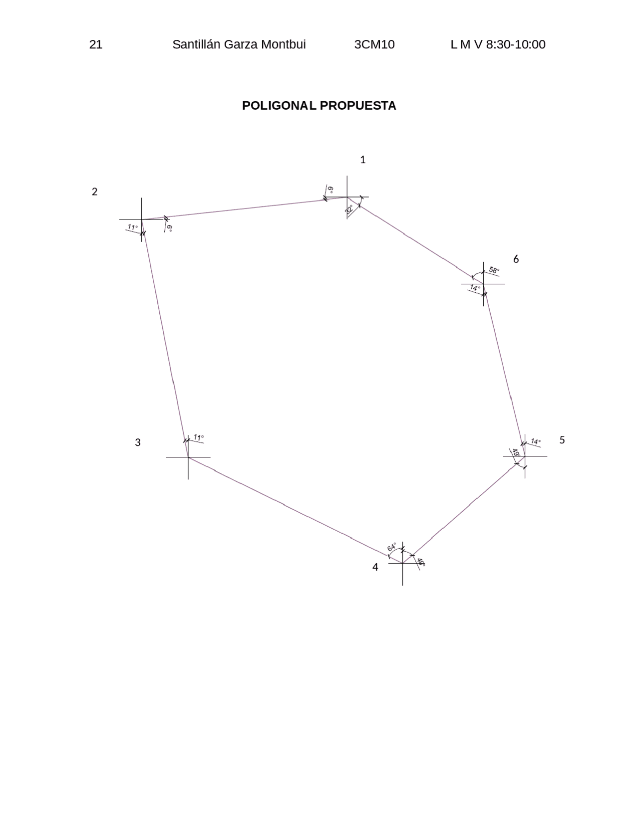 Ángulos interiores para poligonal cerrada | Ejercicios de Topografía ...