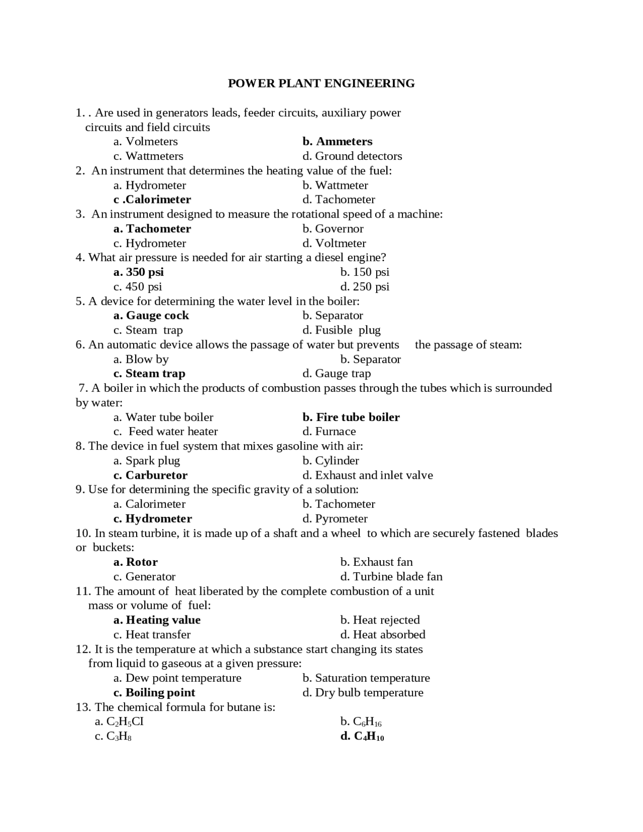 Power Plant Terminologies Reviewer | Cheat Sheet Power Plant ...
