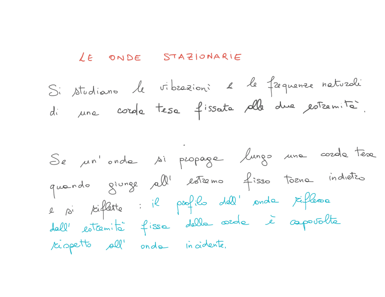 Onde Stazionarie Appunti Schemi E Mappe Concettuali Di Fisica Docsity
