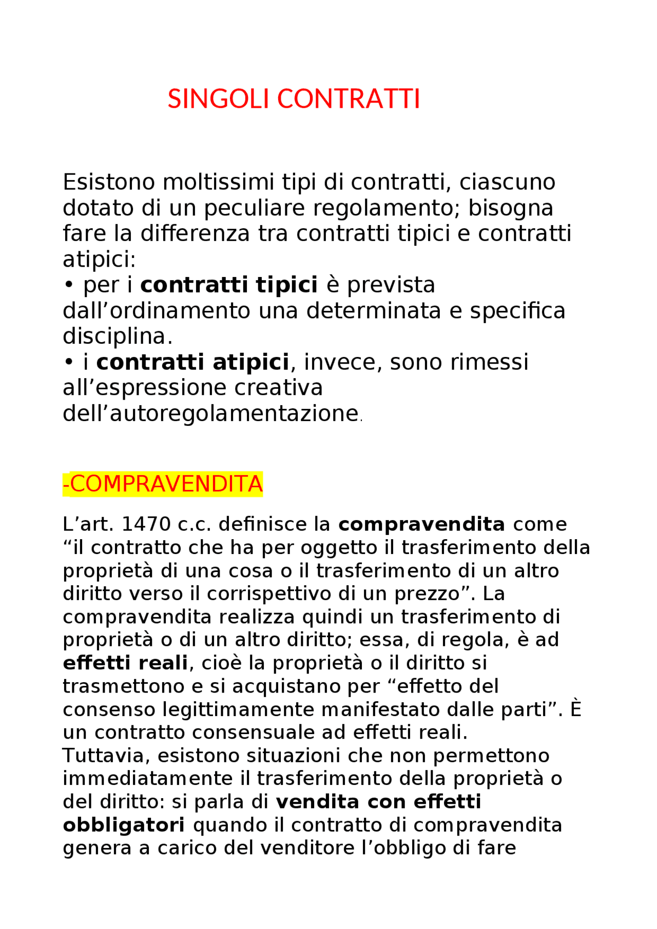 Singoli Contratti Paragrafo C Schemi E Mappe Concettuali Di Diritto