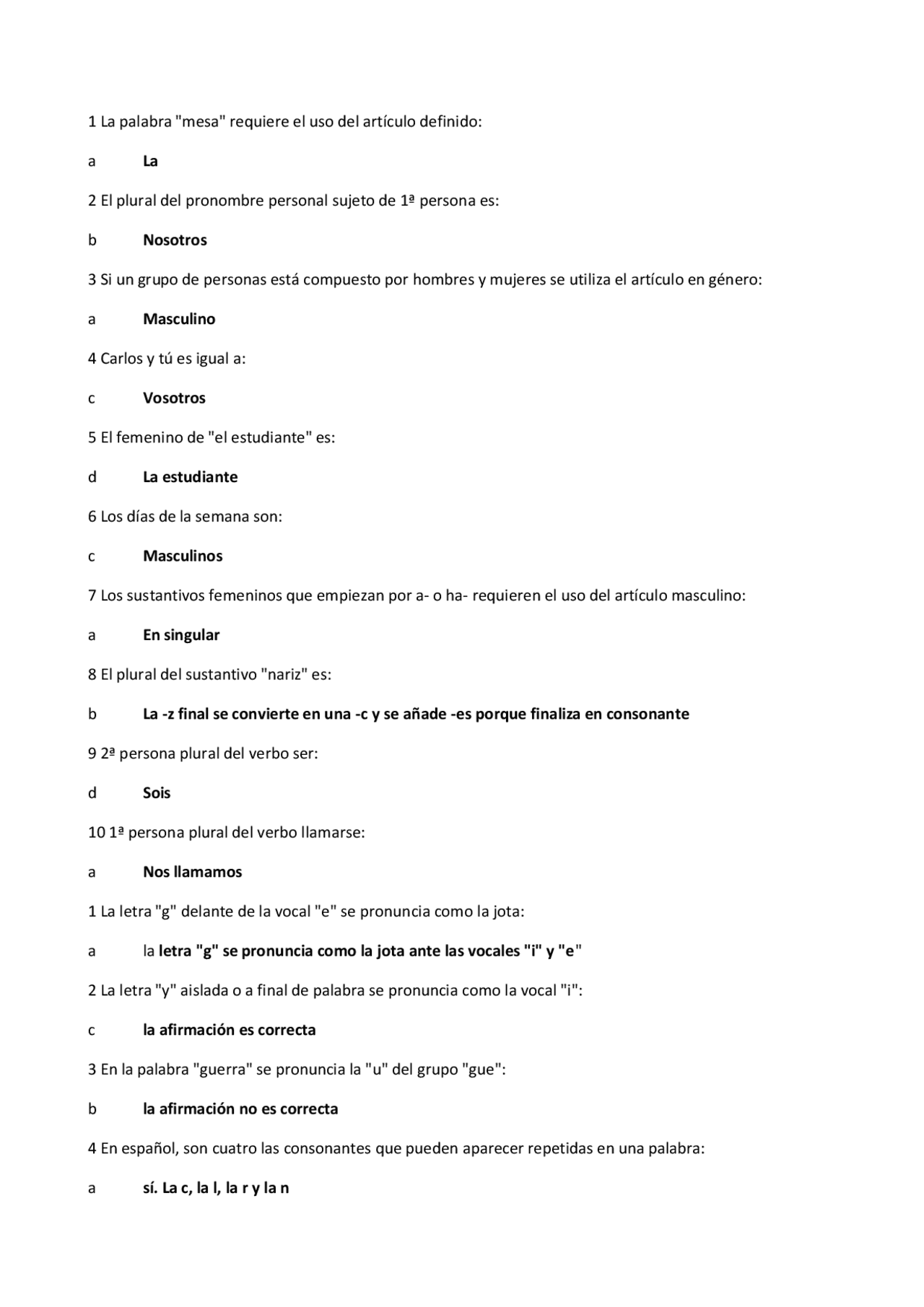Domande Esame Di Spagnolo Prove Desame Di Linguistica Spagnola Docsity