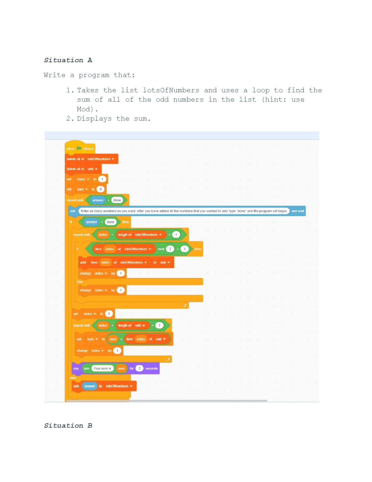 Scratch And 42 Of Exercise A Schemes And Mind Maps Computer Science Docsity