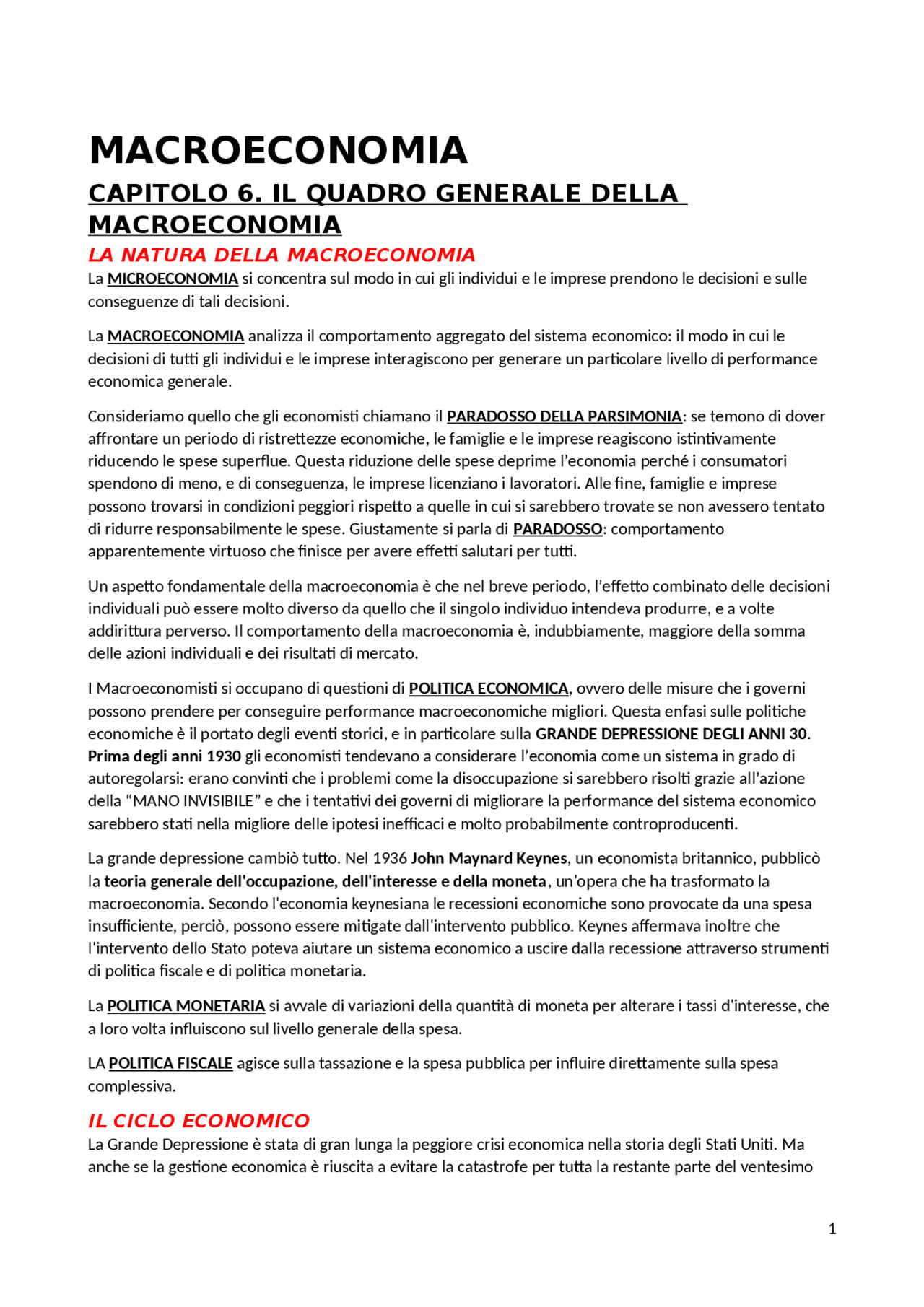 Riassunti Di Macroeconomia Dispense Di Macroeconomia Docsity