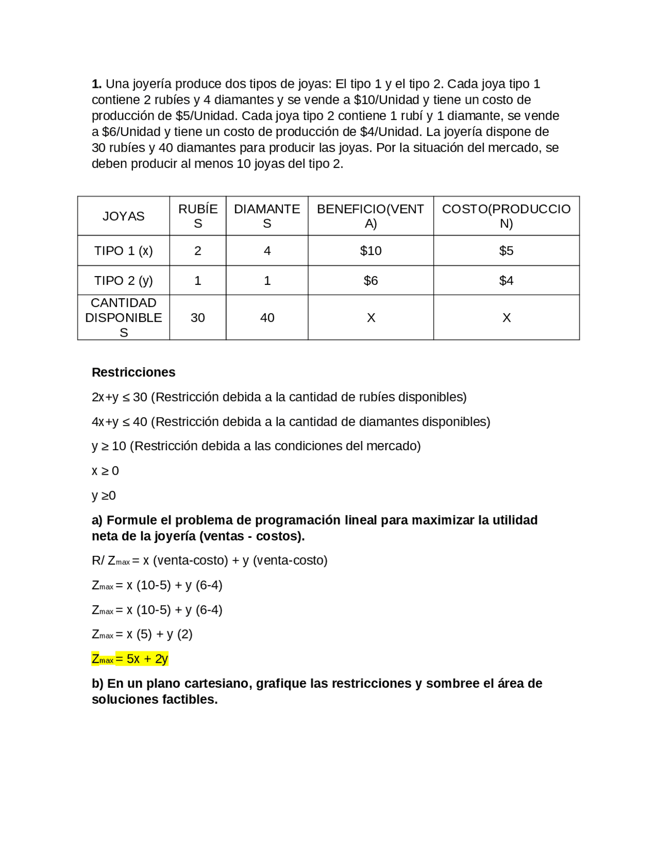 Planteamientos Programacion Lineal Ejercicios De Investigación De