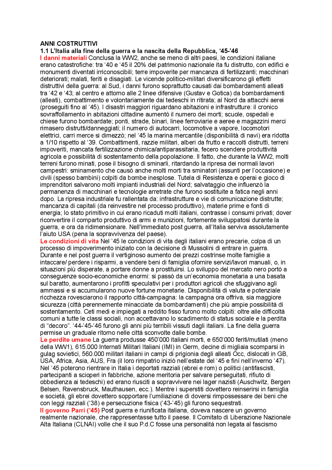 Storia dell'Italia Repubblicana (1946-2018) | Sintesi del corso di ...