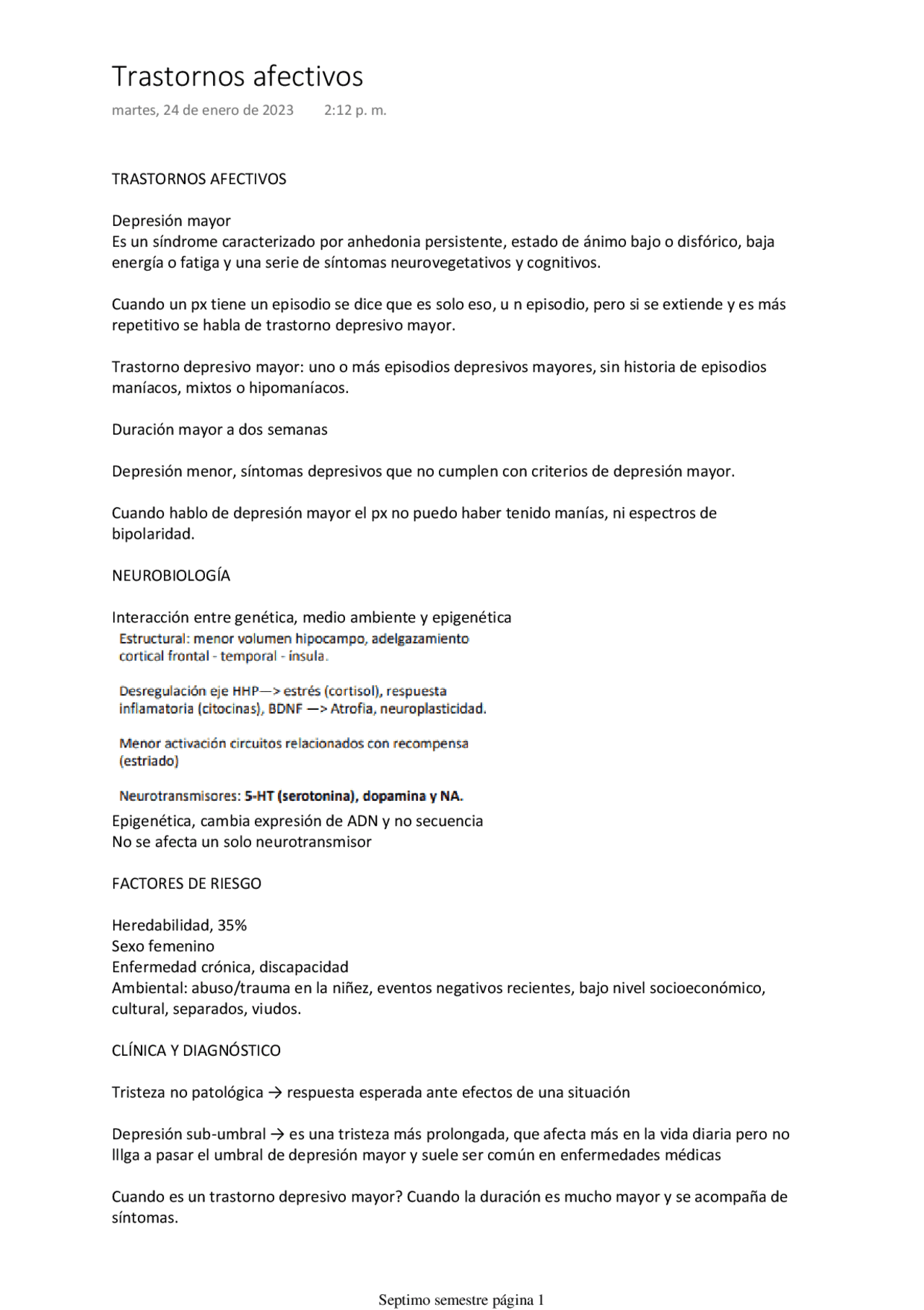 Trastornos Afectivos Apuntes De Psiquiatría Docsity