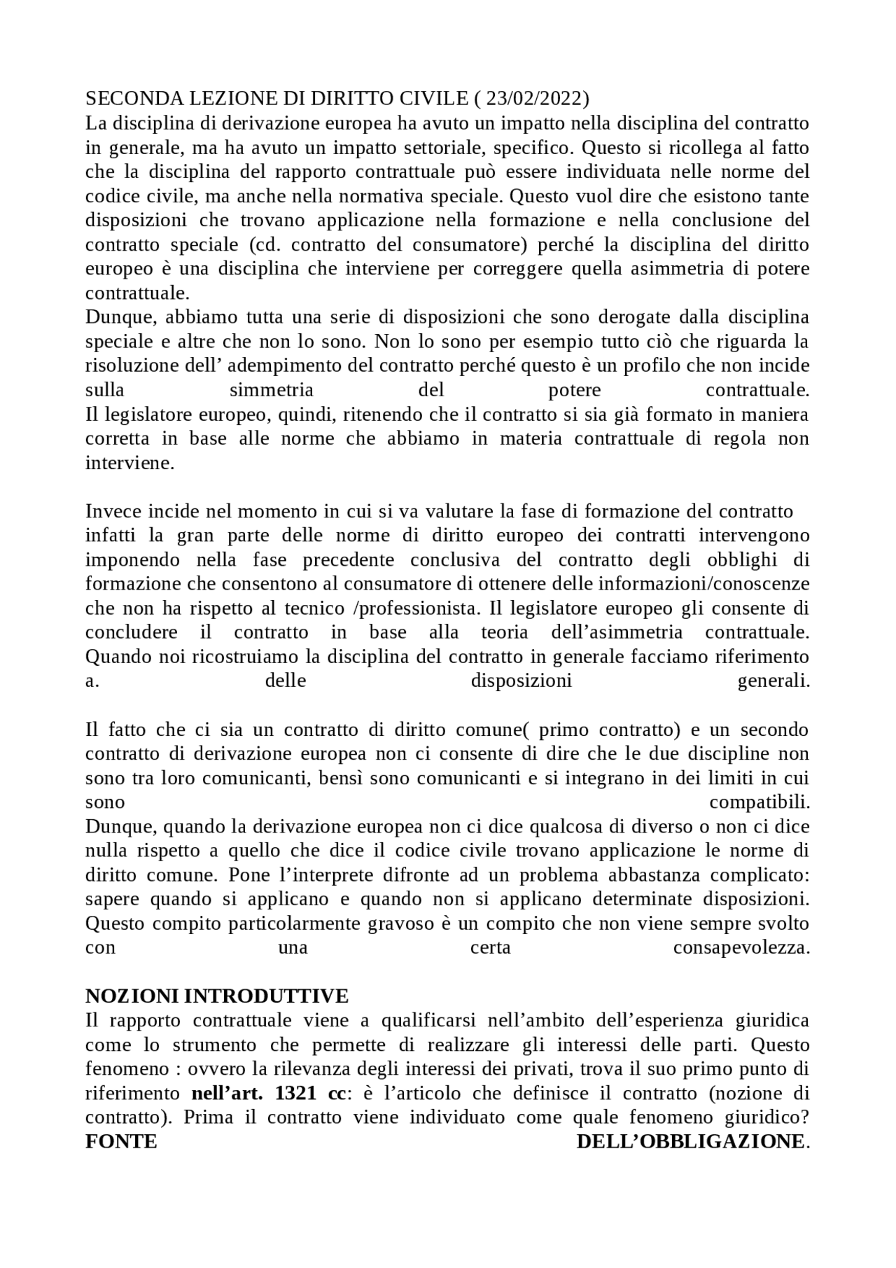 Introduzione Di Diritto Civile Appunti Di Diritto Civile Docsity