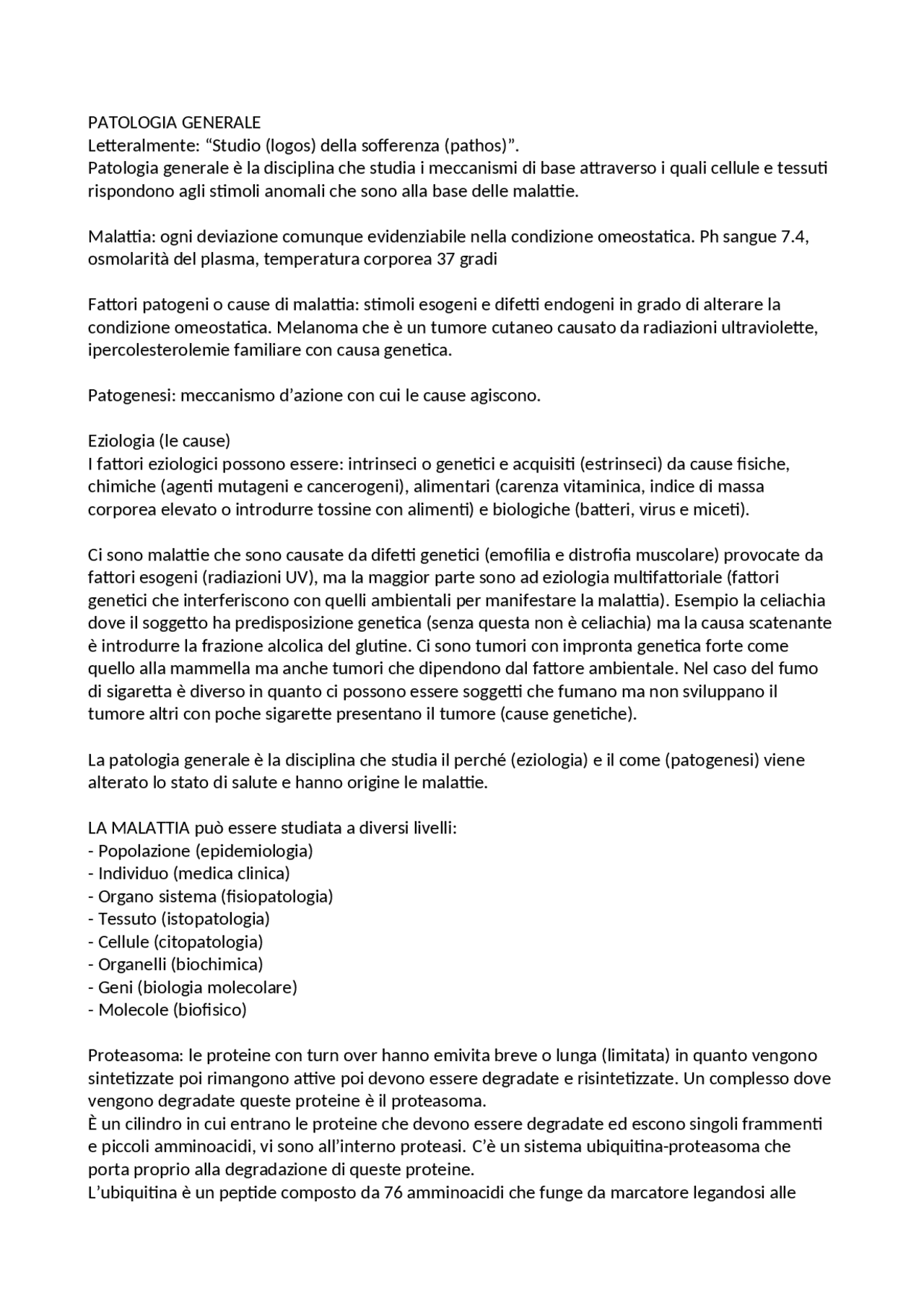 Patologia Generale Sbobinature Di Patologia Generale Docsity
