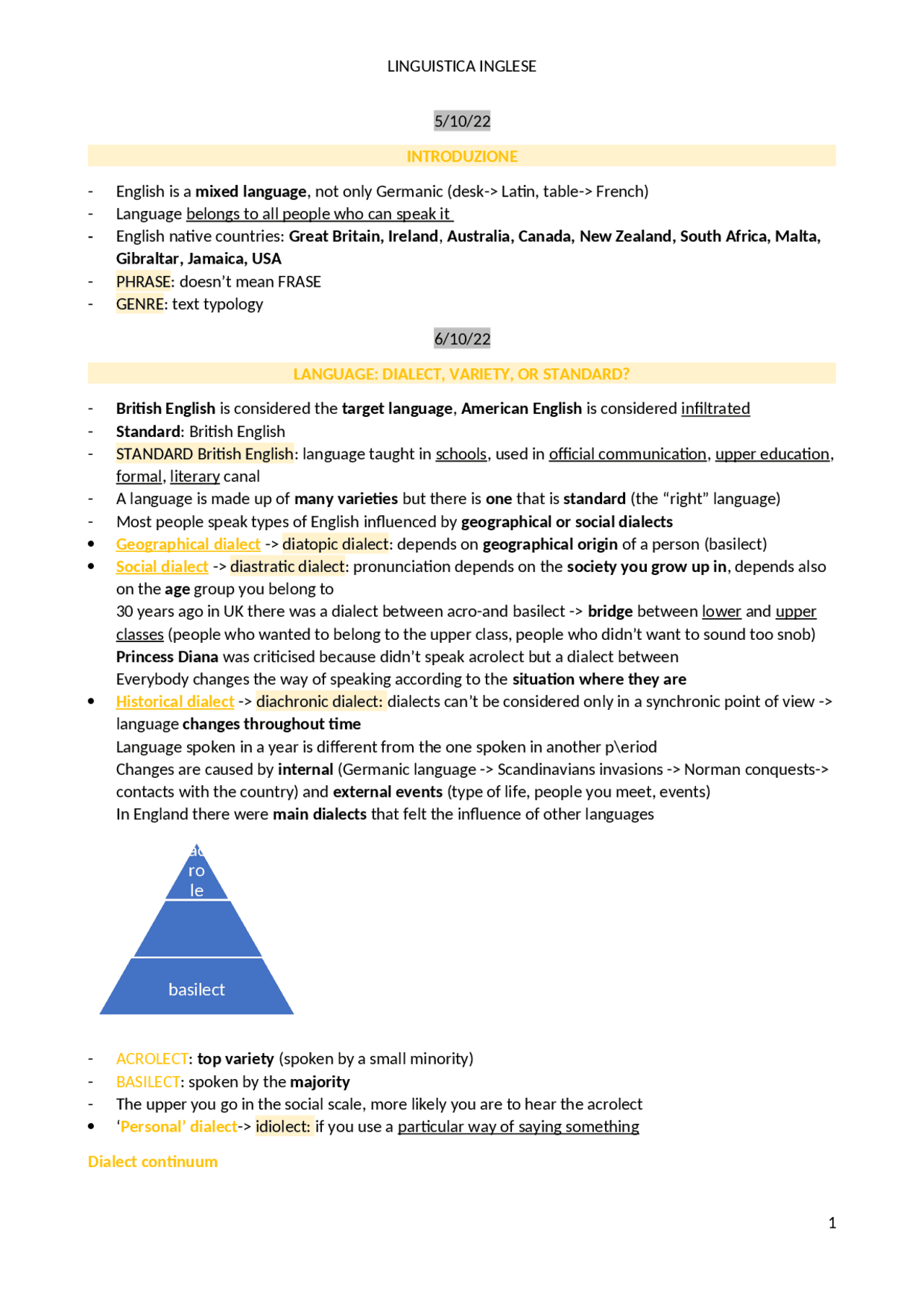 Appunti Integrati A Slide Appunti Di Linguistica Inglese Docsity