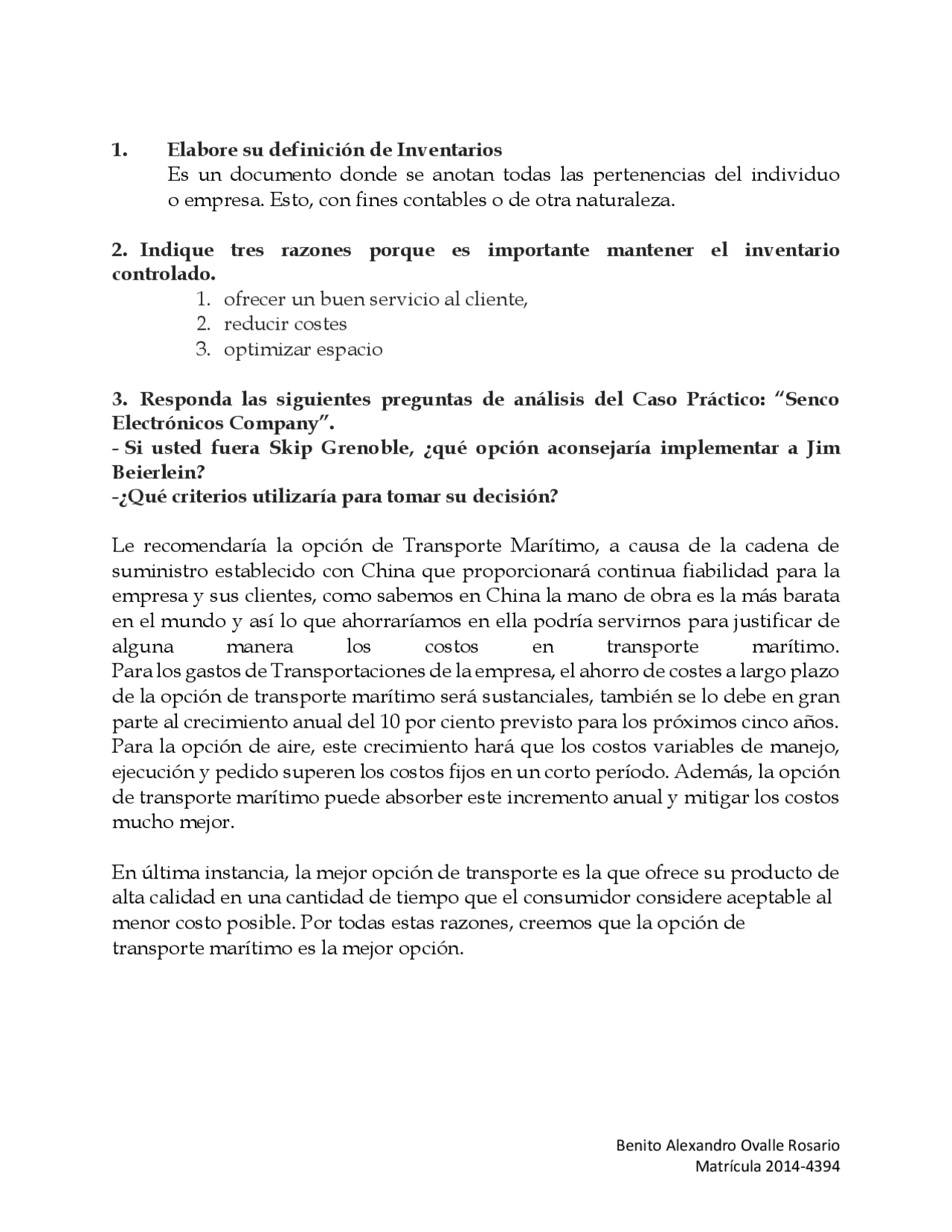 Actividad 2 Unidad 2 Ejercicios De Logística Docsity