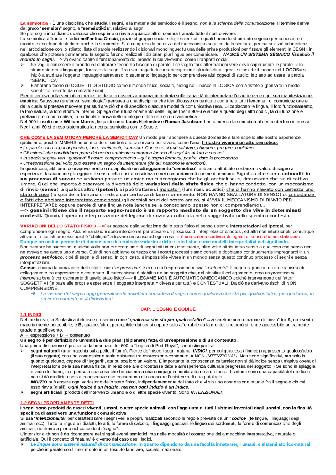 Semiotica Vedovelli Appunti Di Semiotica Docsity