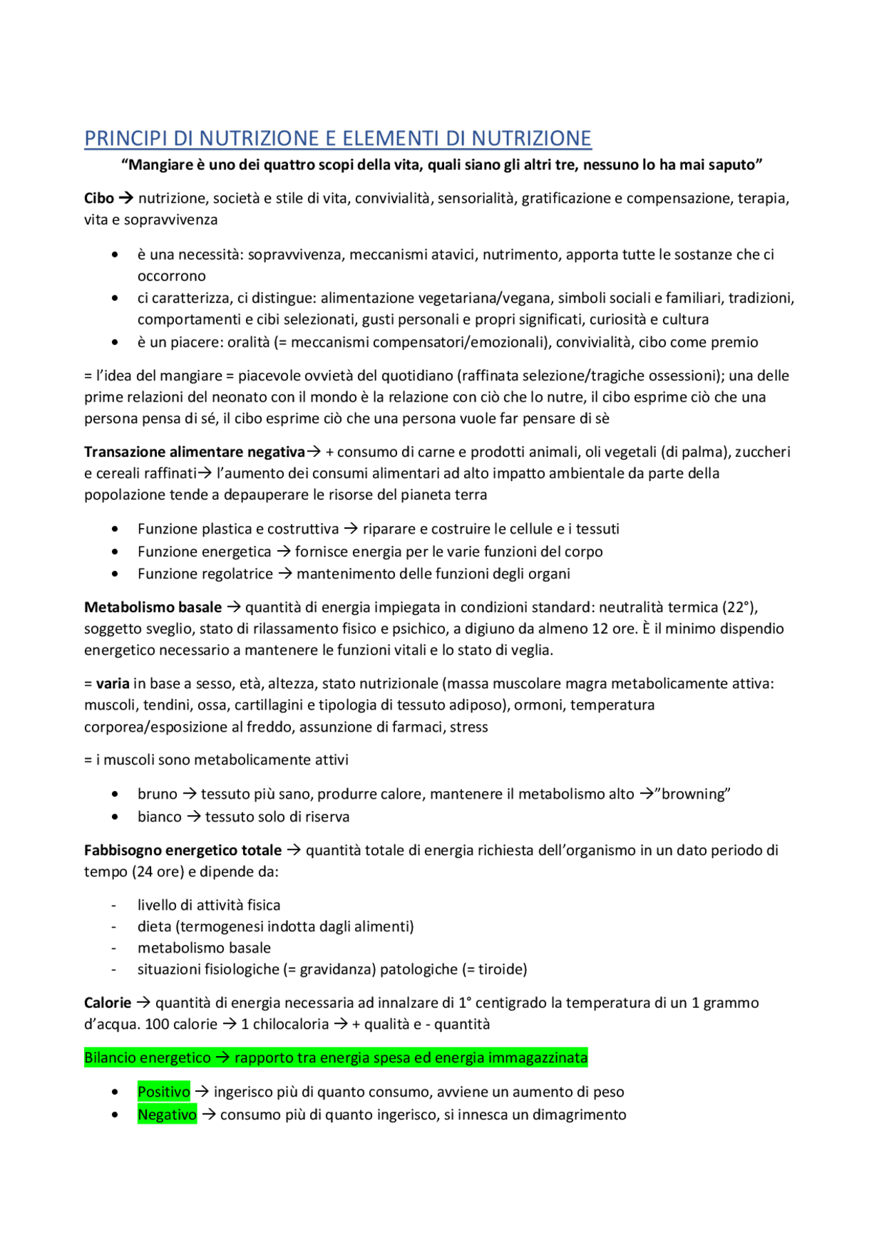 Nutrizione Sportiva Basi E Focus Sullintegrazione Appunti Di