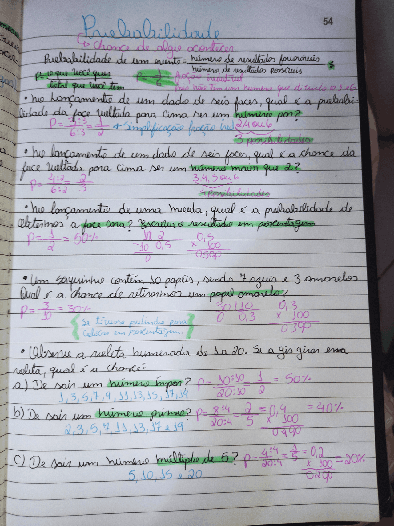 Matemática - probabilidade/resumos e exemplos | Esquemas Matemática ...