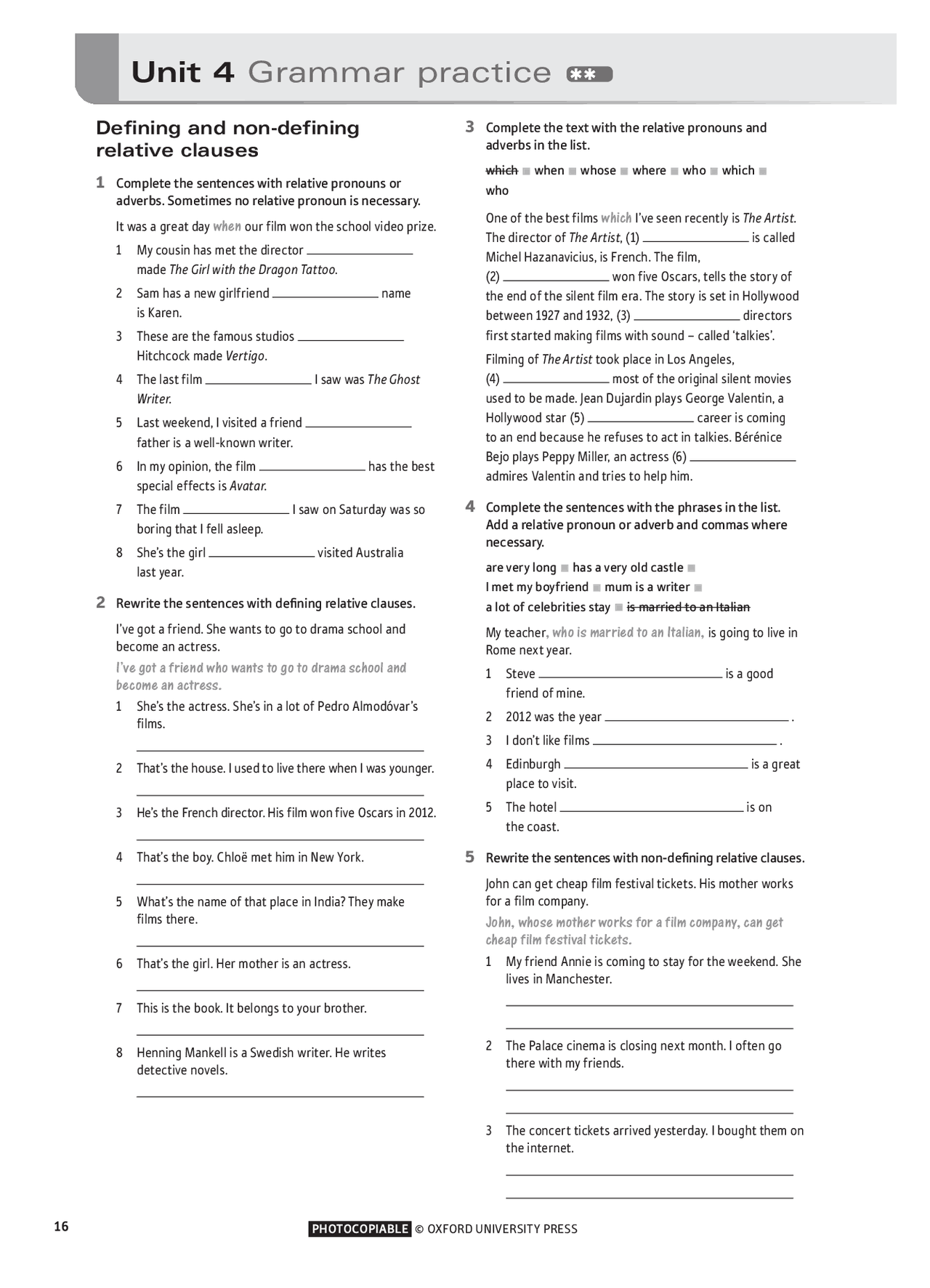 Grammar unit 4 1bach. | Apuntes de Inglés | Docsity