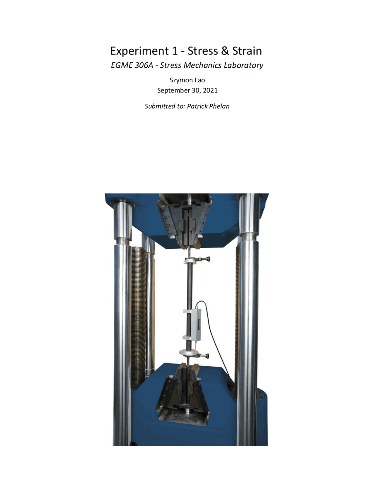 Solid Mechanic Lab from Siheng Su | Essays (university) Mechanical ...