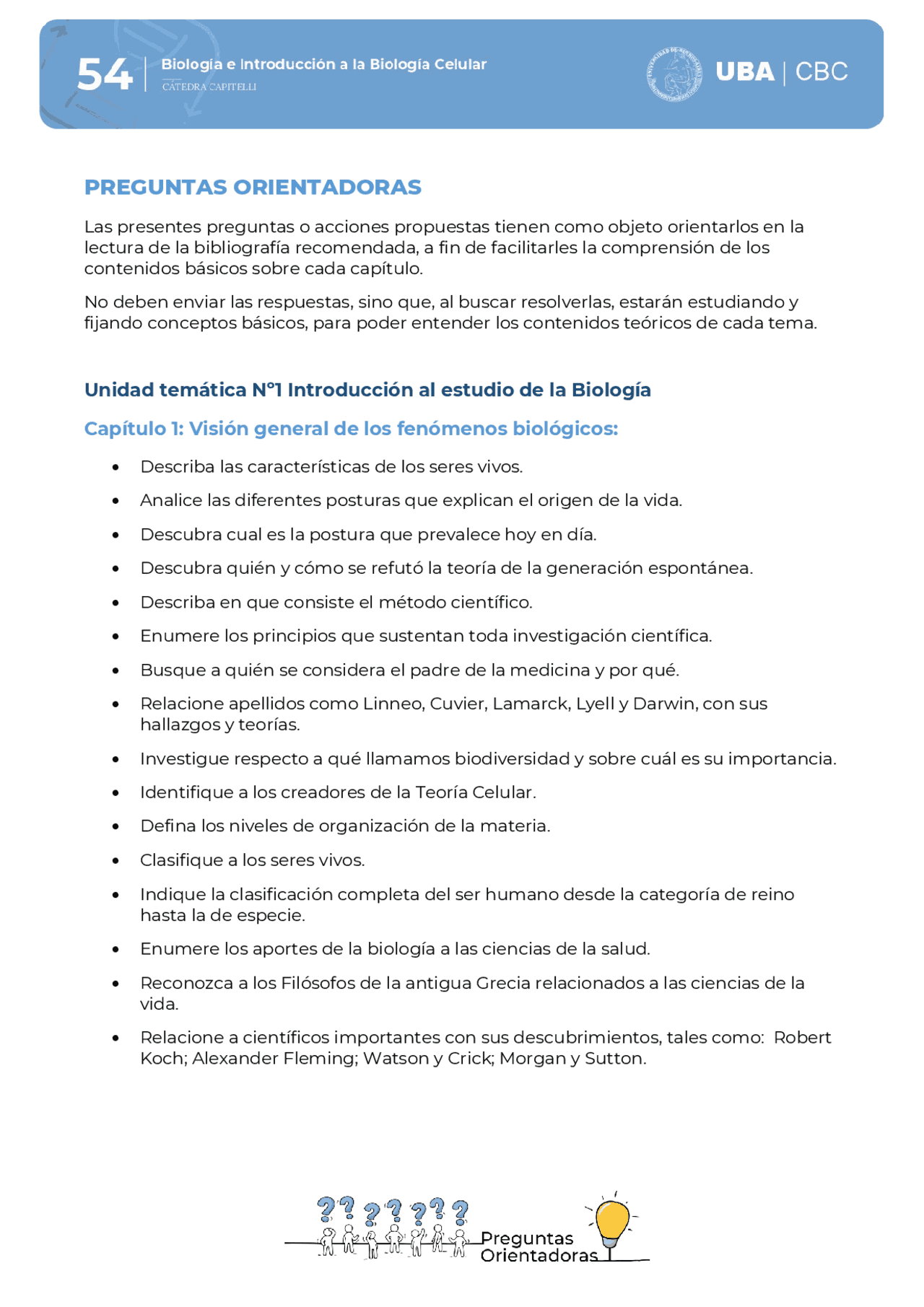 Cuestionario De Temas De Biología Ejercicios De Biología Celular